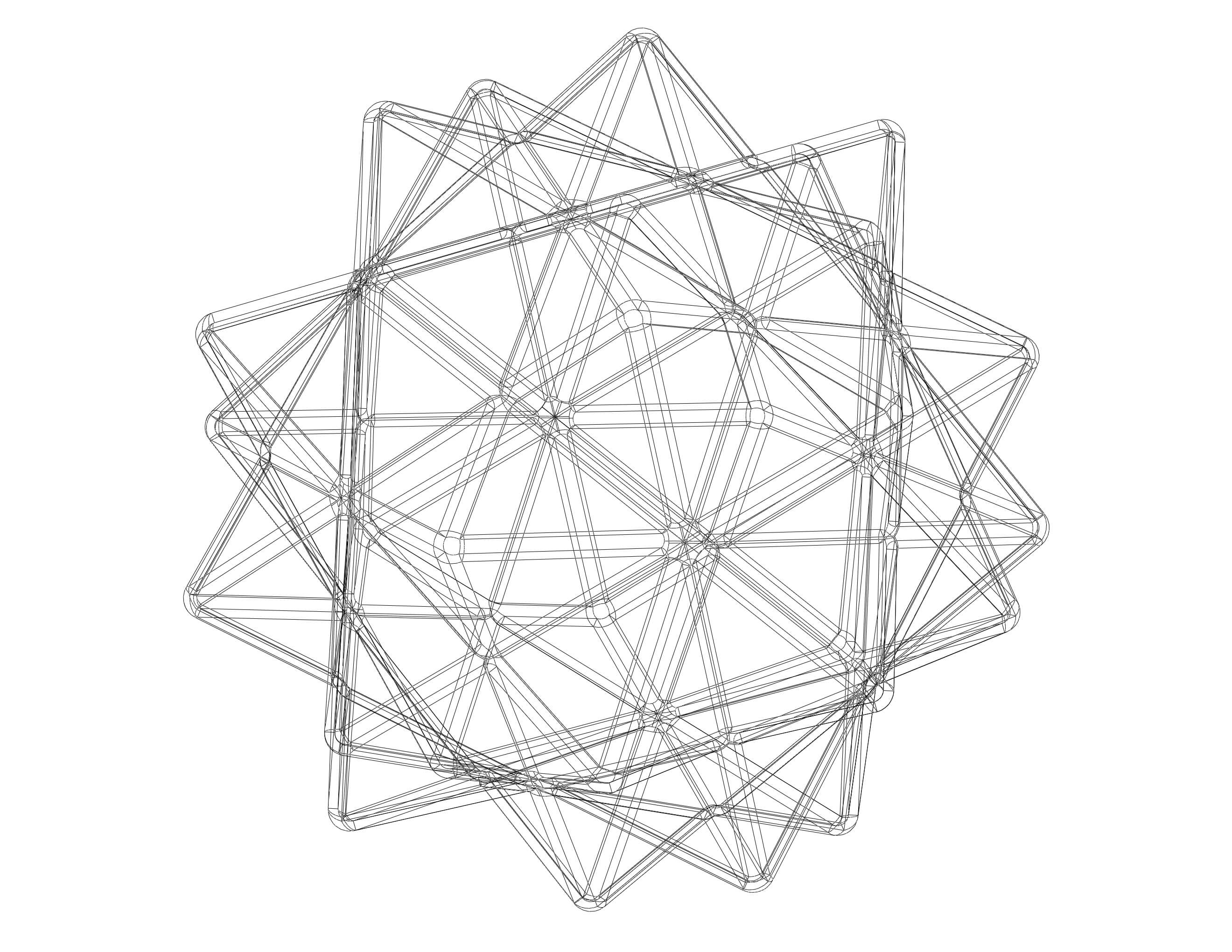 Wireframe Shape Compound of Five Octahedra - 3D Print Model by MRAnyCAD