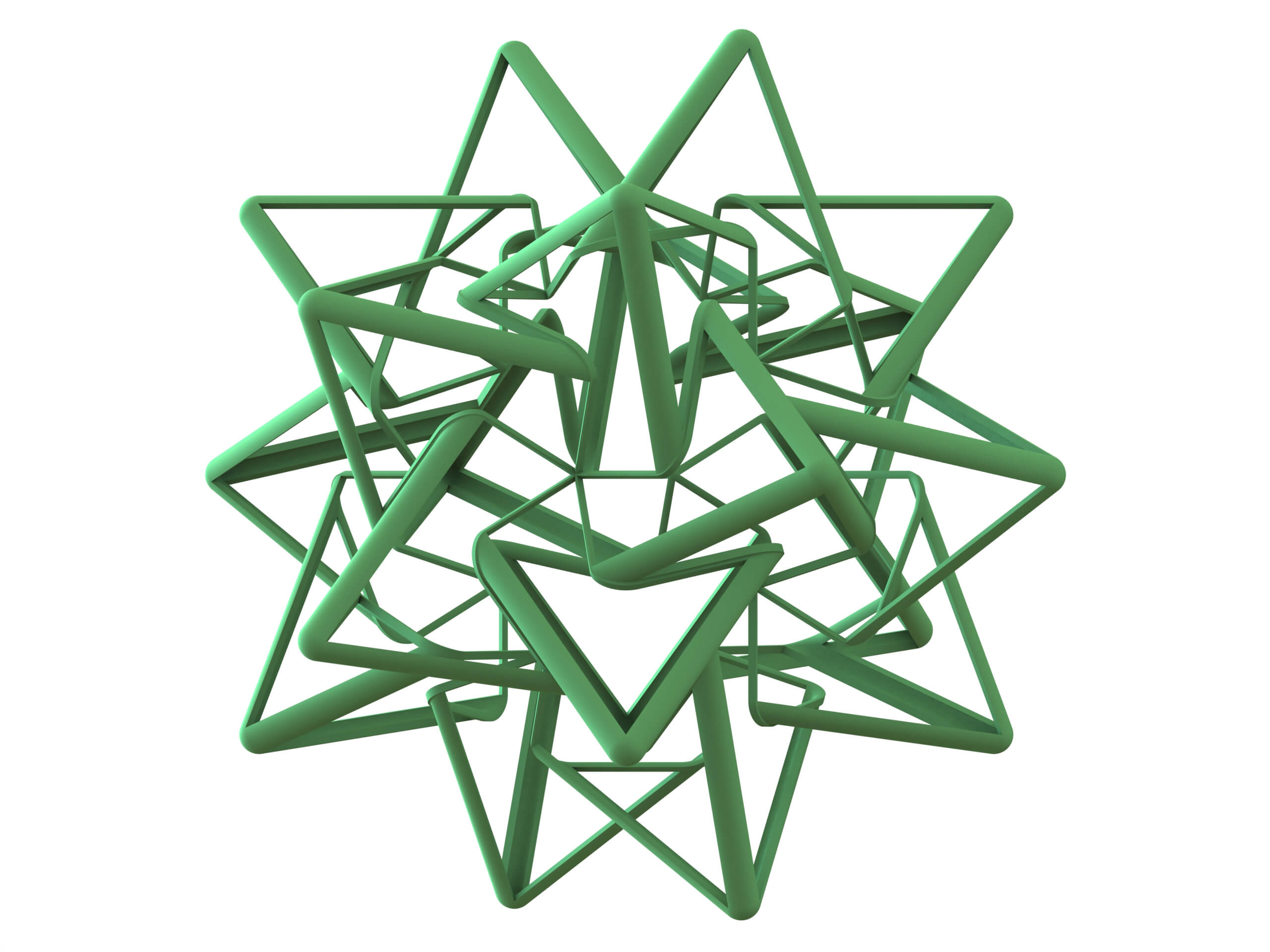 Wireframe Shape Compound of Five Tetrahedra - 3D Print Model by MRAnyCAD