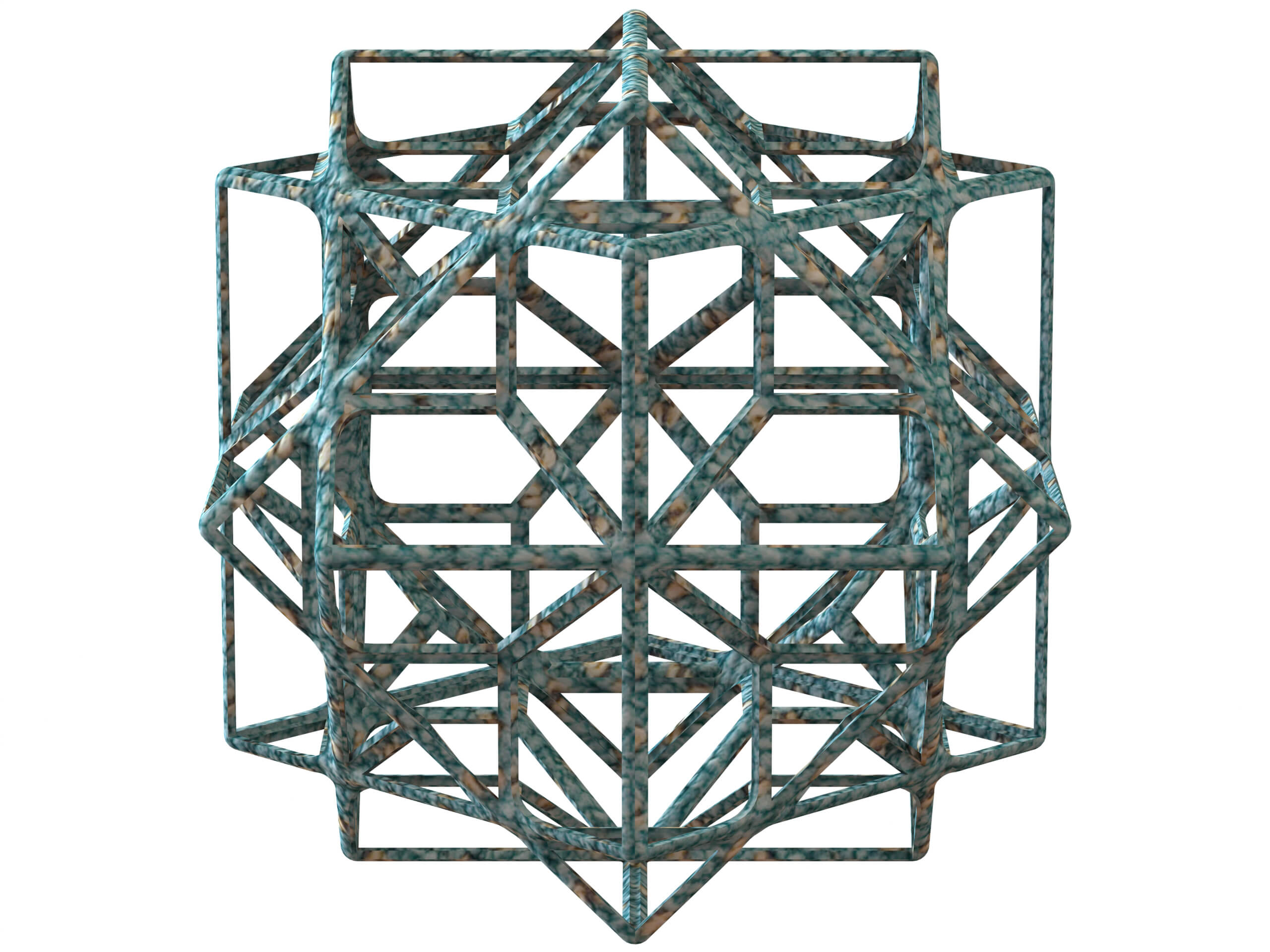 Wireframe Shape Compound of Three Cubes - 3D Model by MRAnyCAD