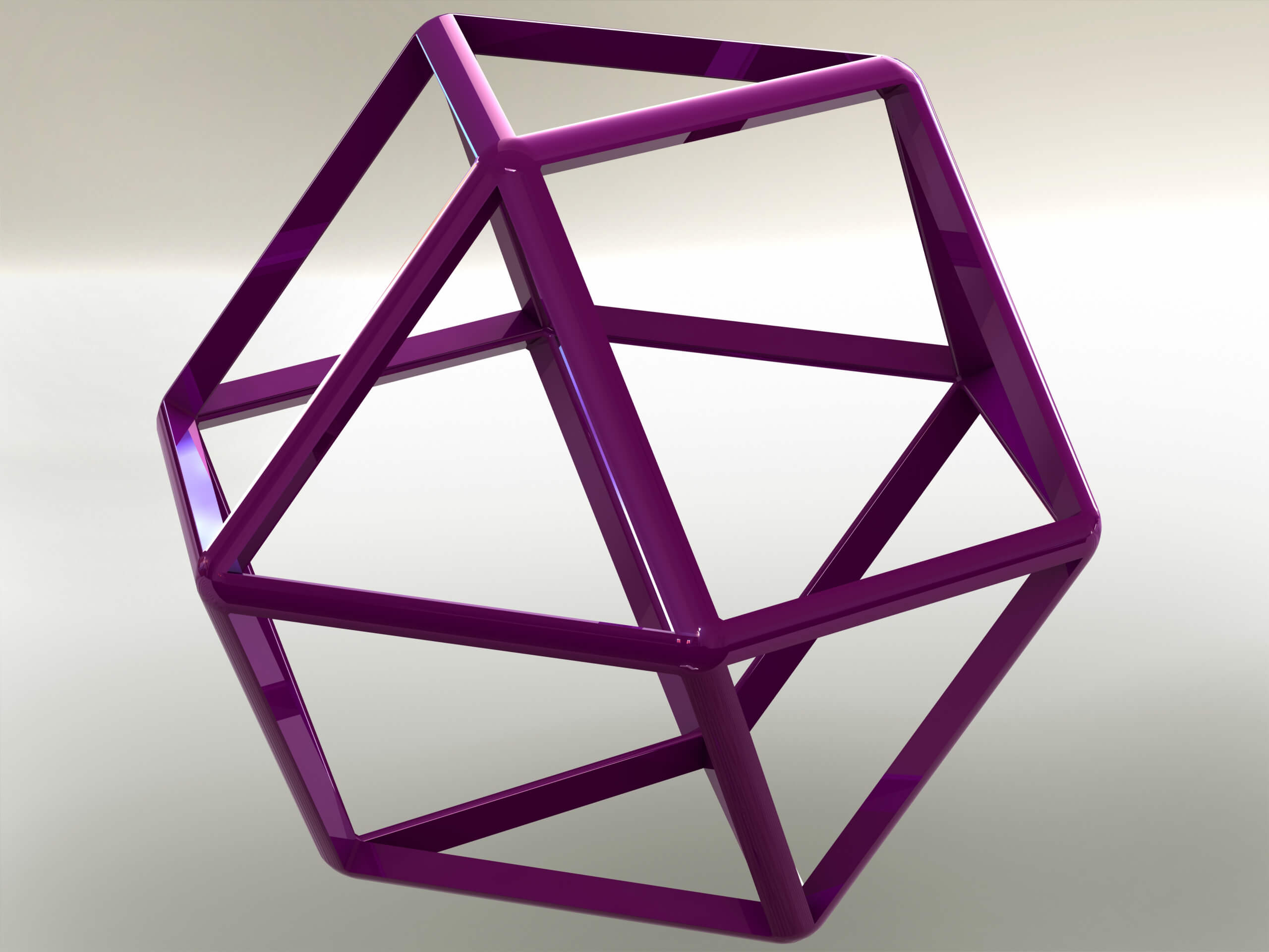 Wireframe Shape Cuboctahedron 3d Print Model By Mranycad