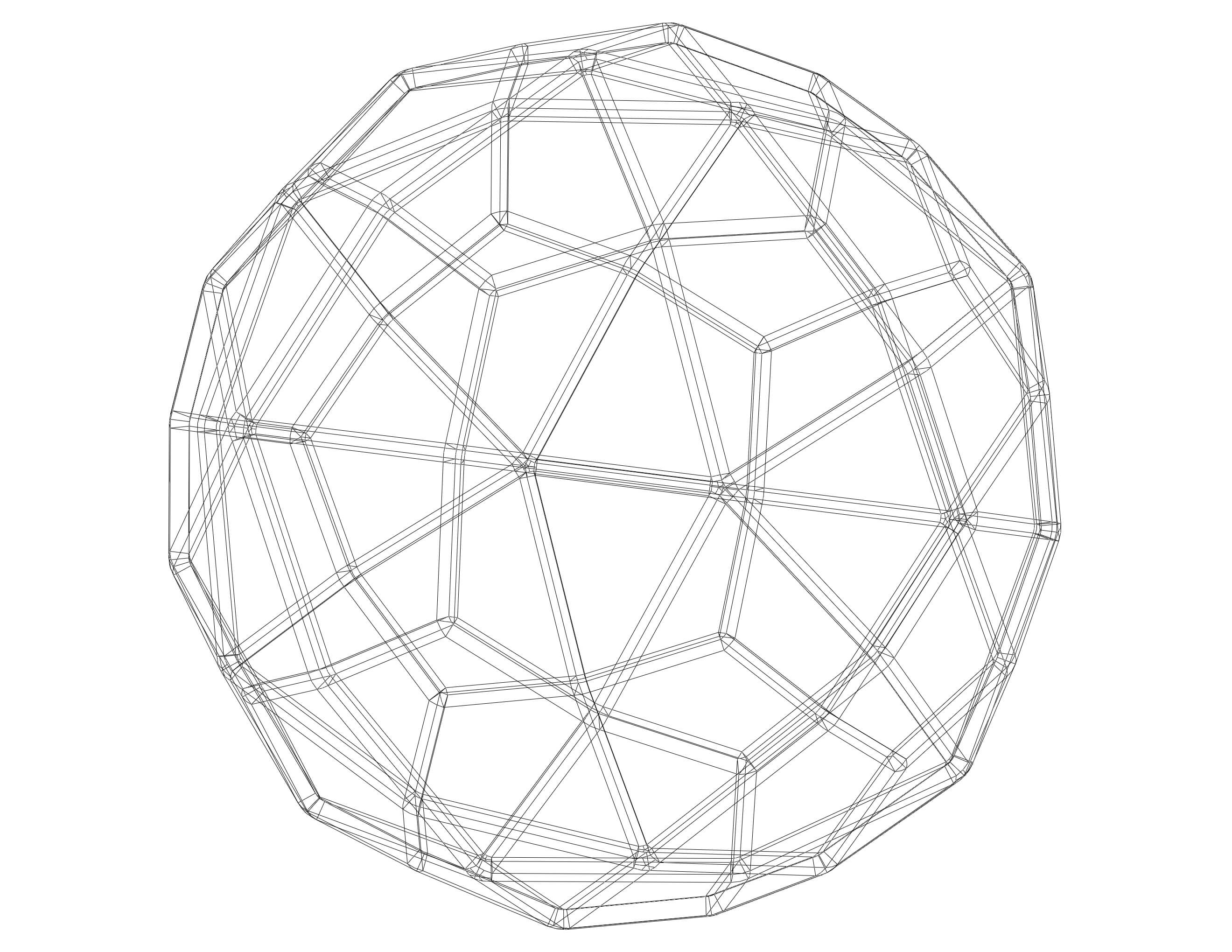 Wireframe Shape Deltoidal Hexecontahedron - 3D Print Model by MRAnyCAD