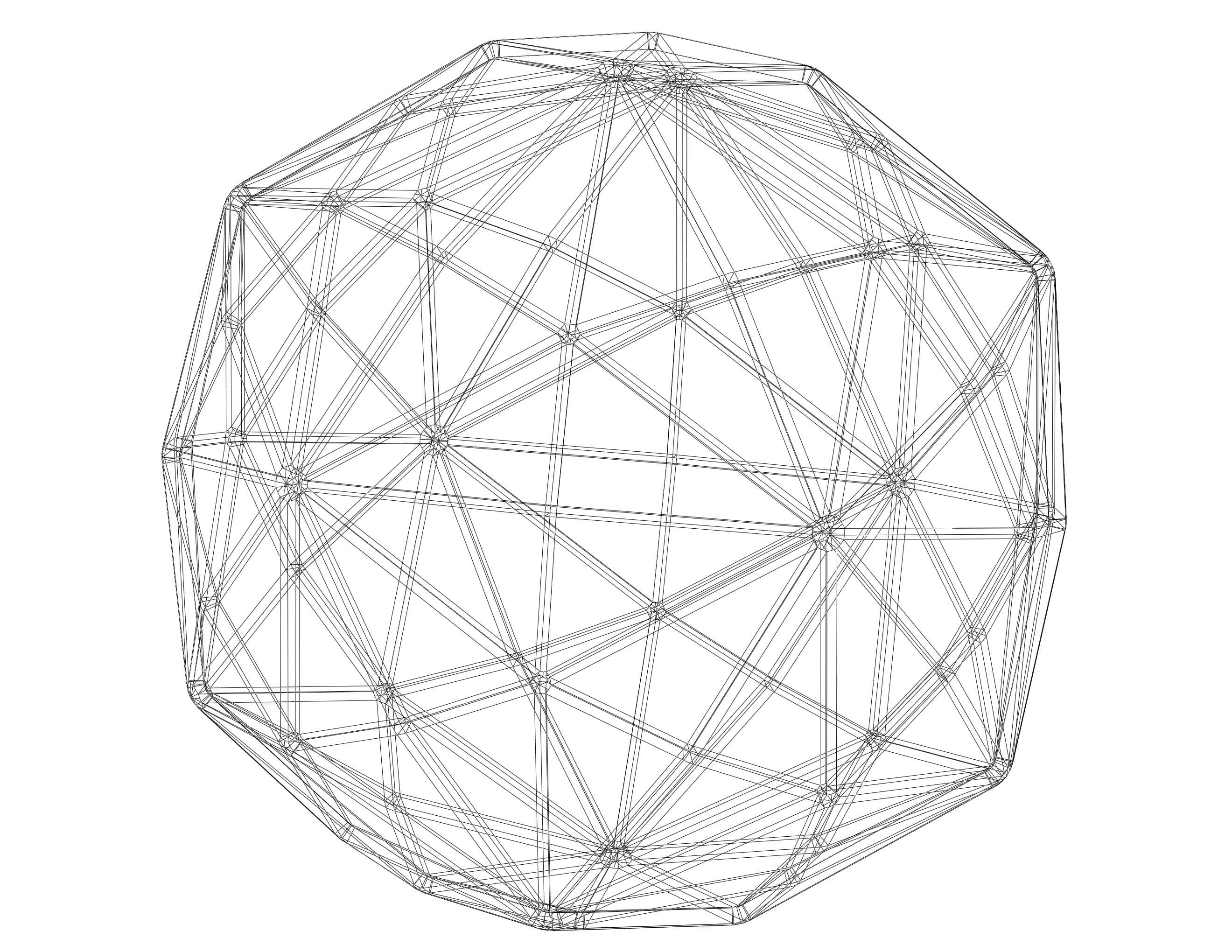 Wireframe Shape Disdyakis Triacontahedron - 3D Print Model by MRAnyCAD