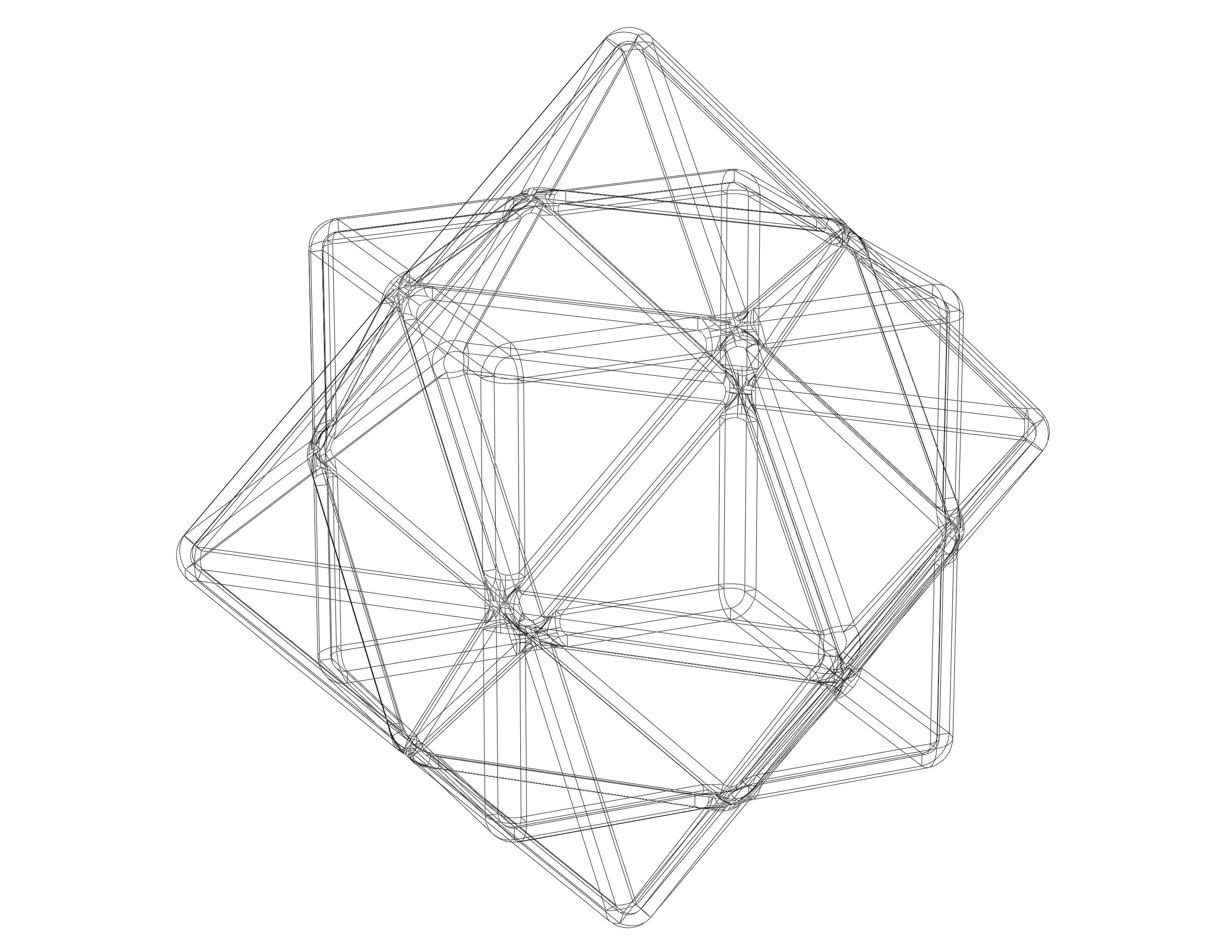 Wireframe Shape First Stellation Of Cuboctahedron 3d Model By Mranycad