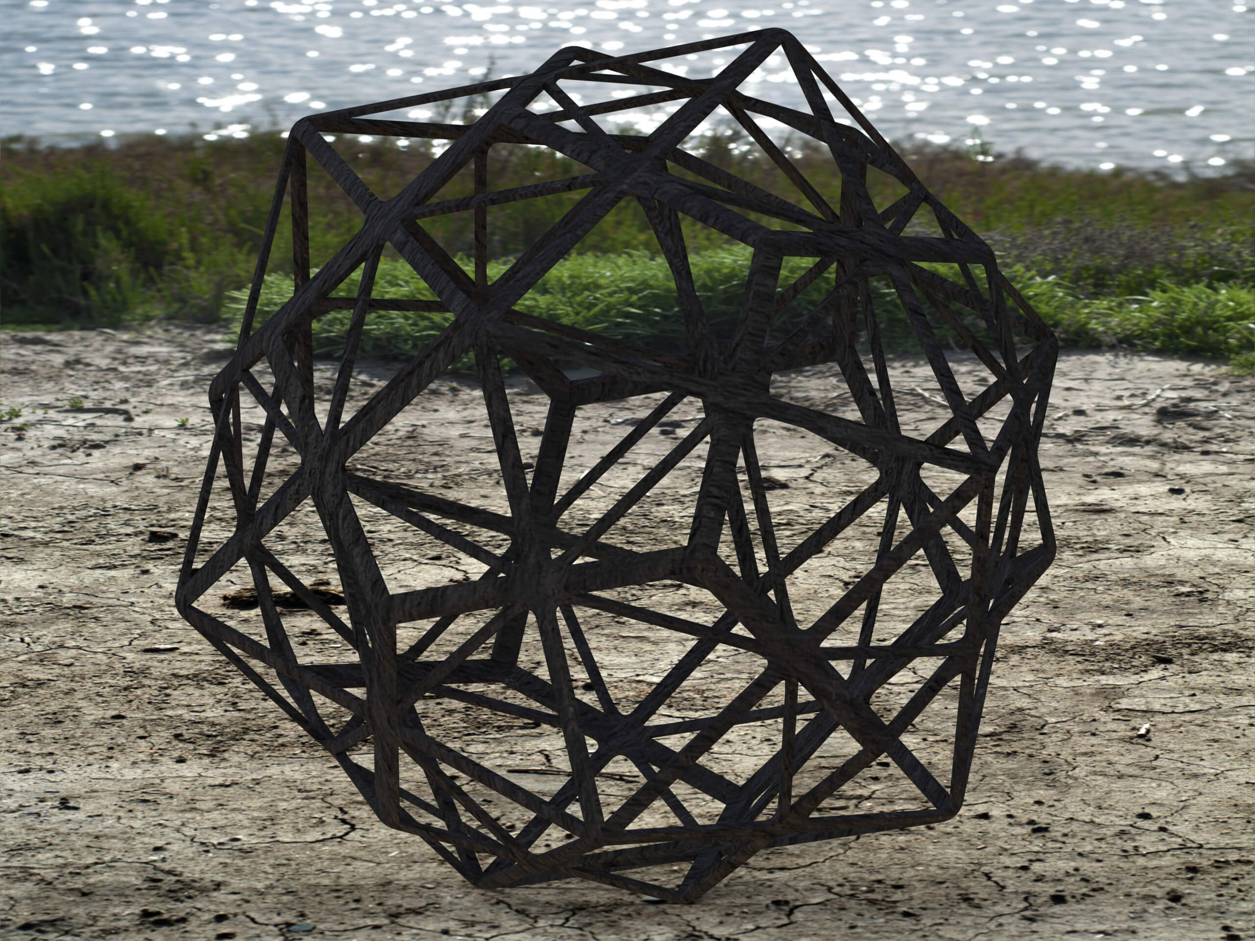 Wireframe Shape First Stellation of Icosidodecahedron - 3D Model by MRAnyCAD