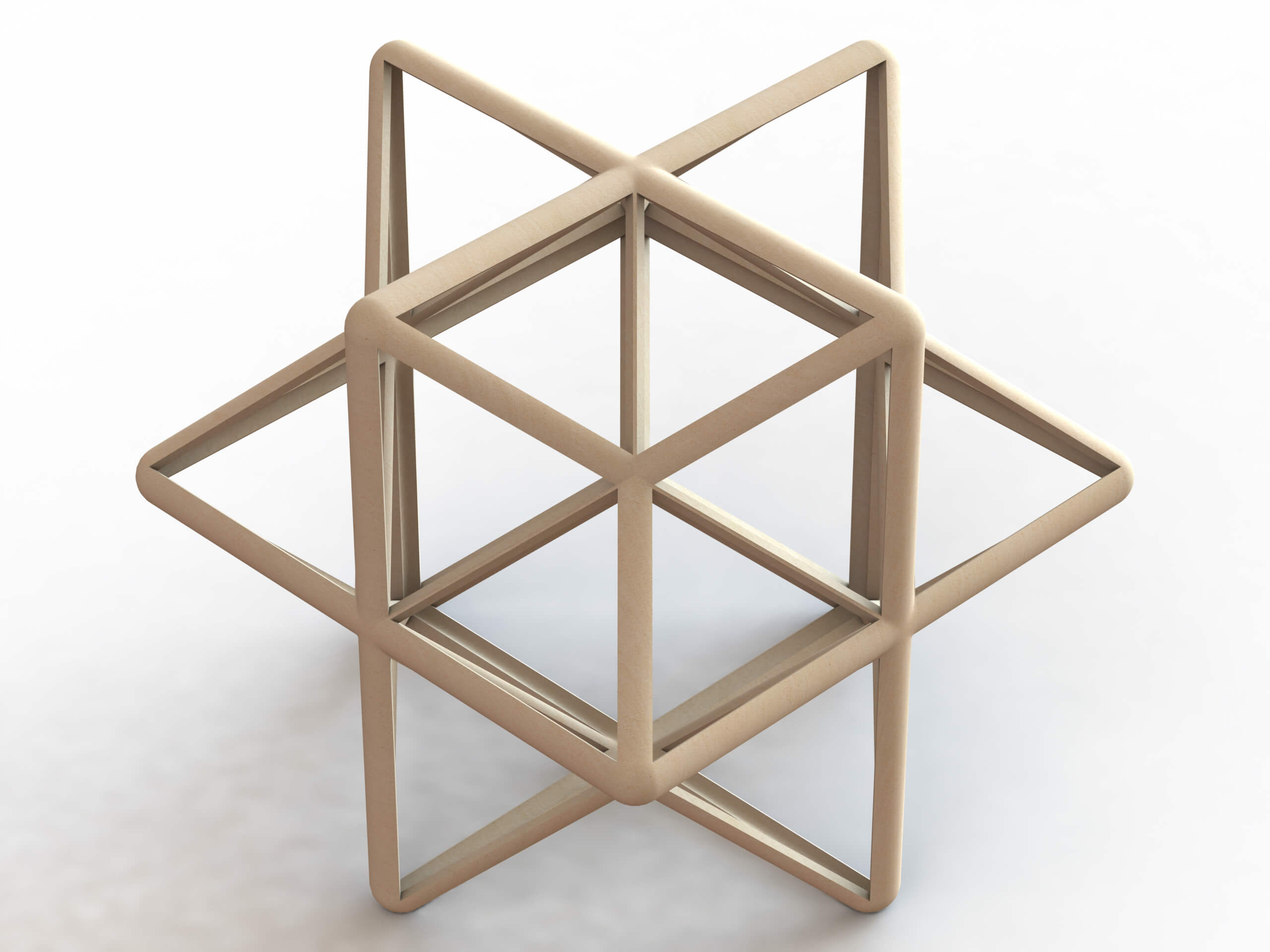 Wireframe Shape First Stellation of The Rhombic Dodecahedron - 3D Model by MRAnyCAD