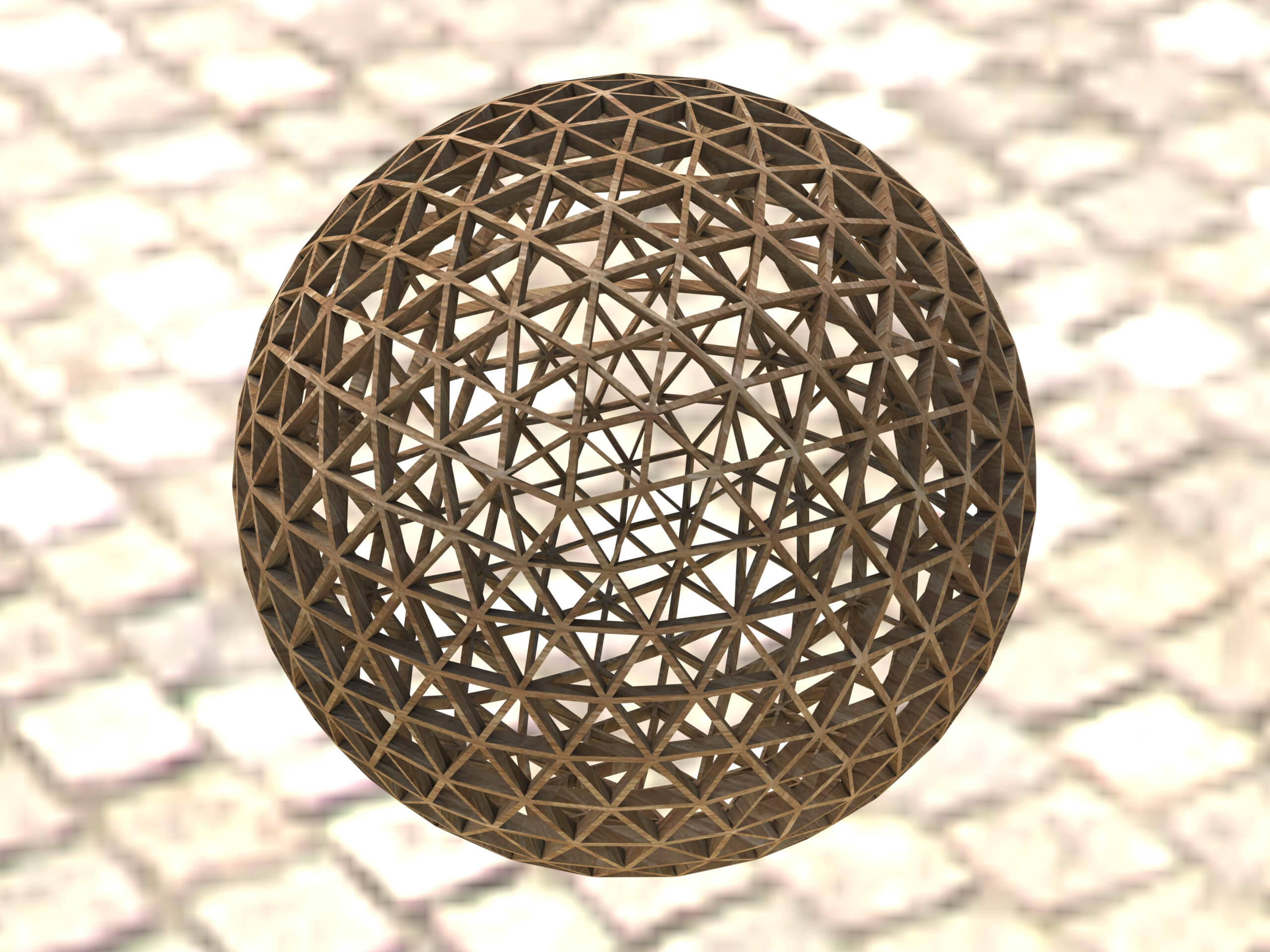 Wireframe Shape Frequency Geodesic Sphere - 3D Model by MRAnyCAD
