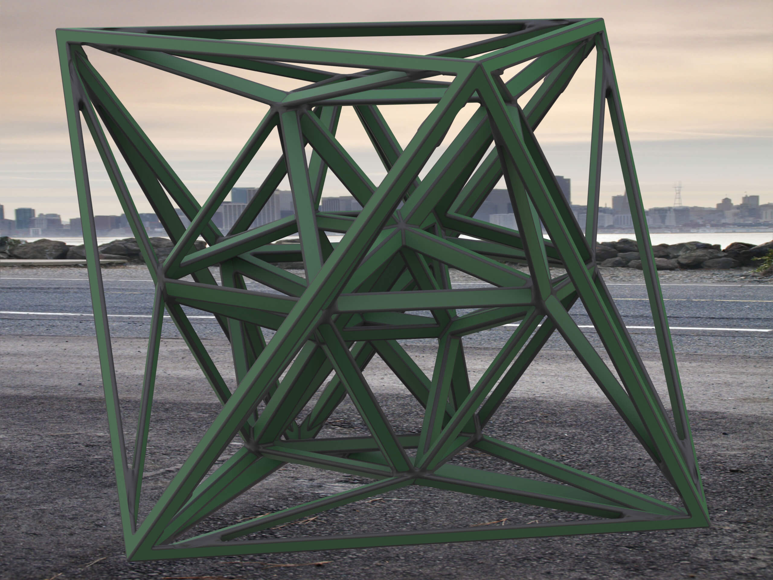 Wireframe Shape Geometric 24-Cell 3D Print Model by MRAnyCAD