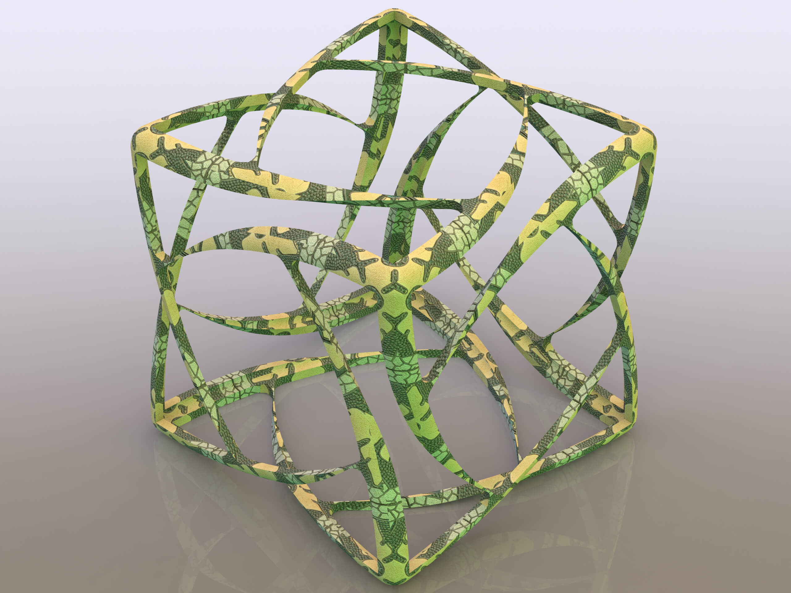 Wireframe Shape Geometric Complex Cube - 3D Model by MRAnyCAD