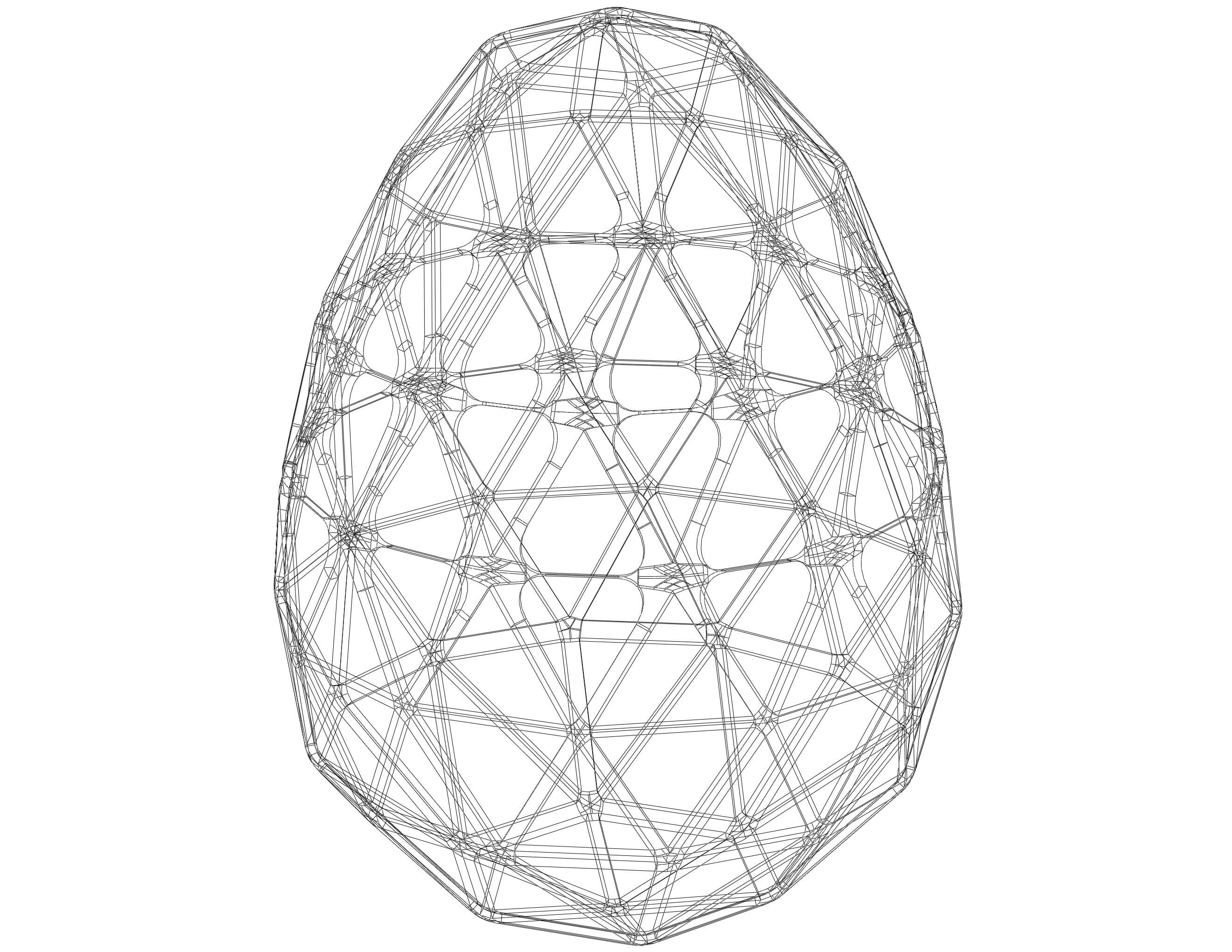 Wireframe Shape Geometric Egg - 3D Model by MRAnyCAD