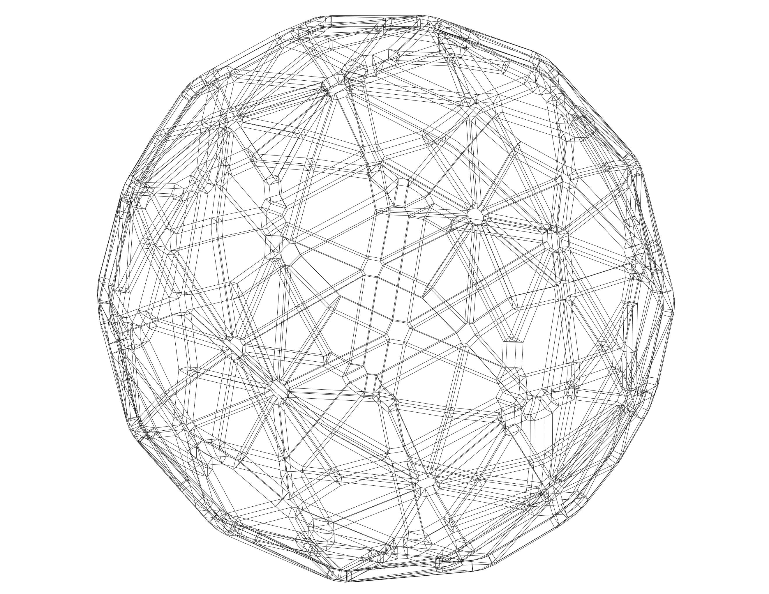 Wireframe Shape Geometric Faceted Sphere - 3D Print Model by MRAnyCAD