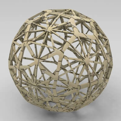 Wireframe Shape Geometric Faceted Sphere - 3D Model by MRAnyCAD