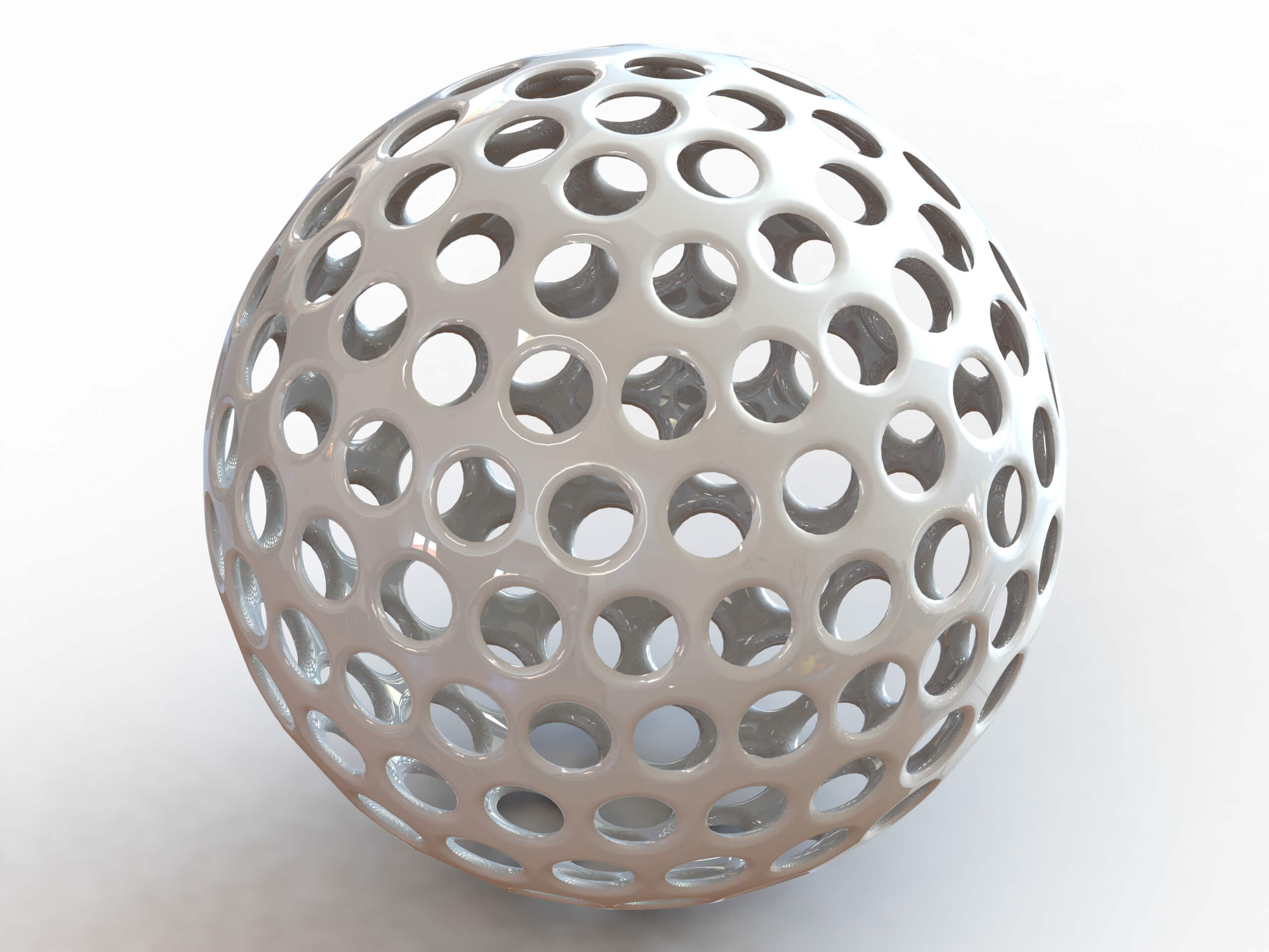 Wireframe Shape Geometric Golf Ball - 3D Print Model by MRAnyCAD