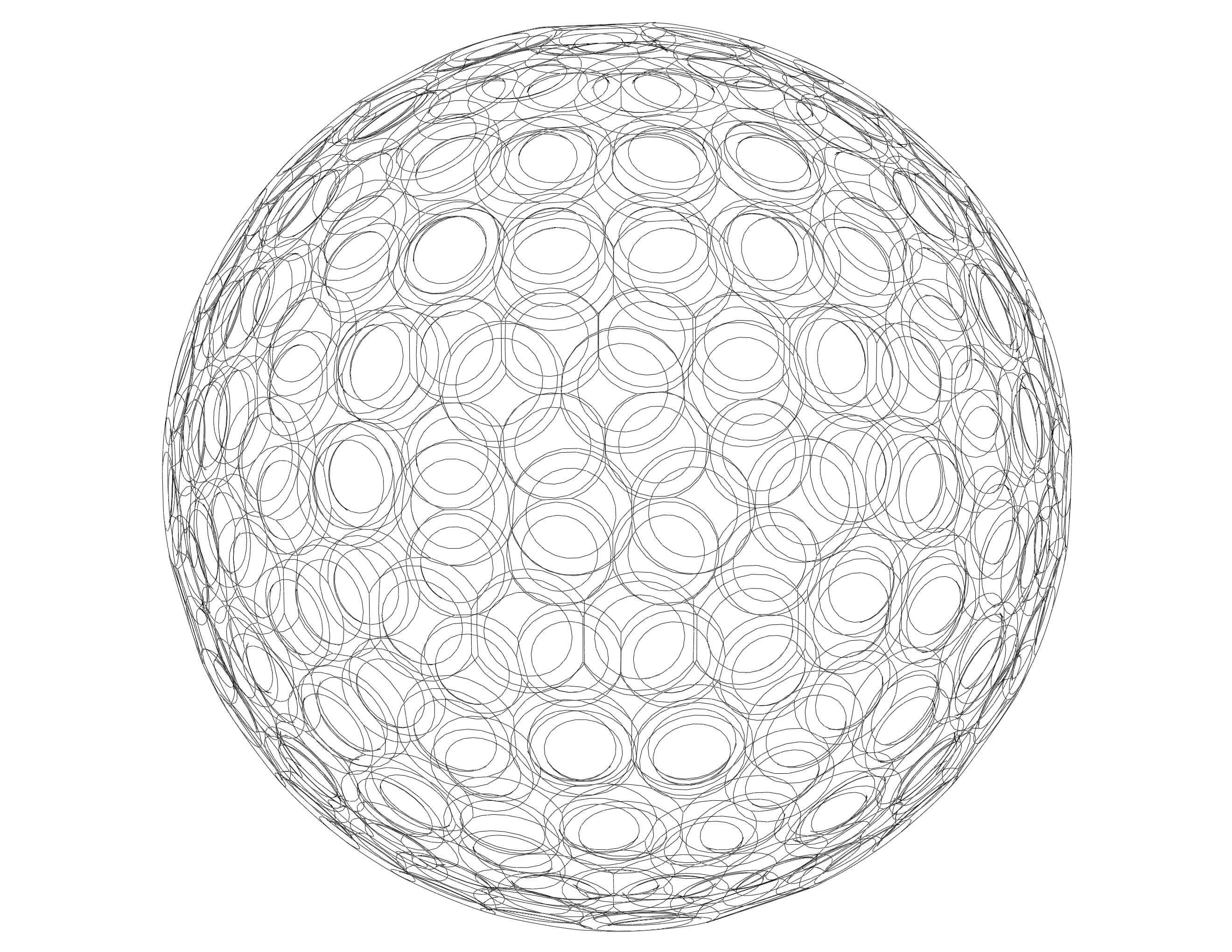 Wireframe Shape Geometric Golf Ball - 3D Print Model by MRAnyCAD