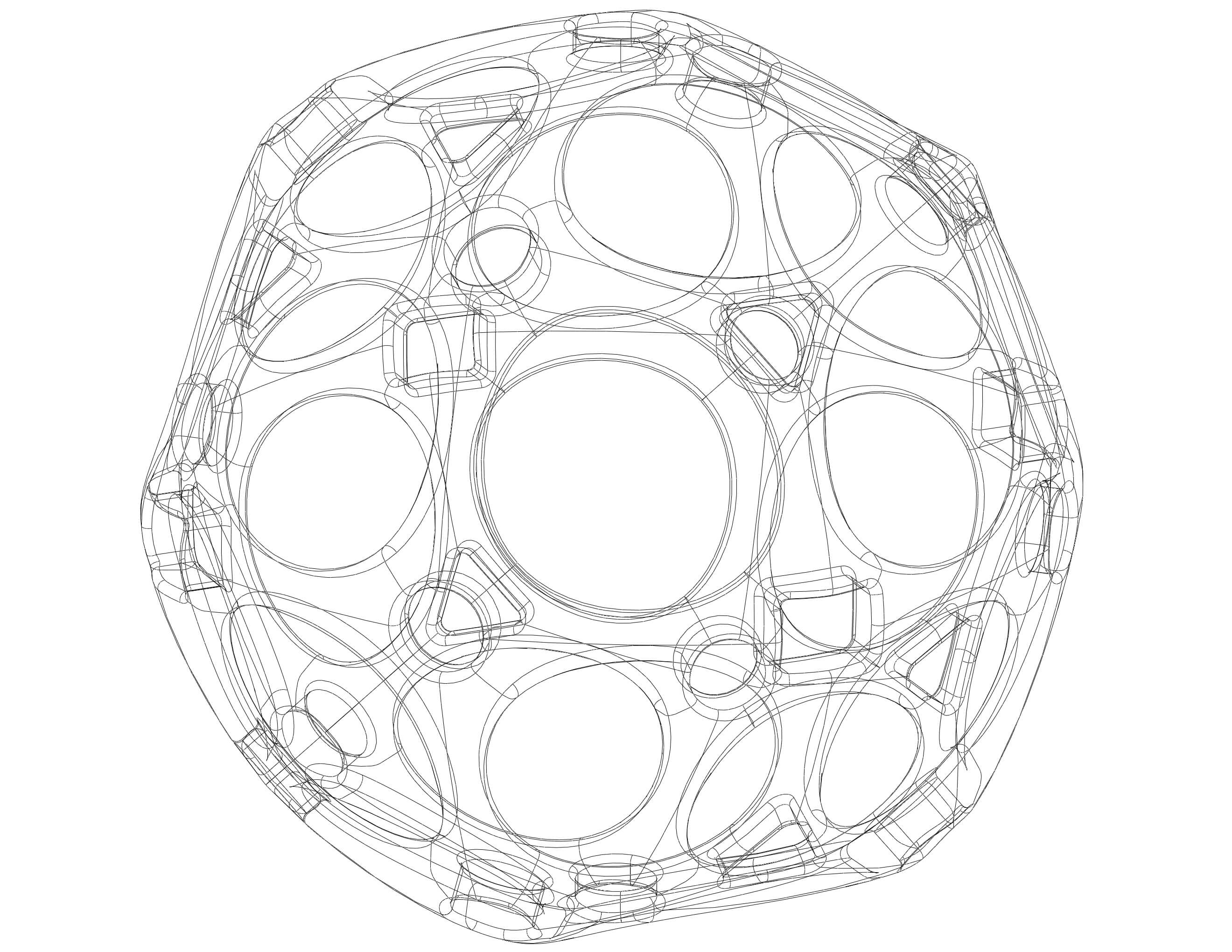 Wireframe Shape Geometric Holes Pattern Ball - 3D Print Model by MRAnyCAD