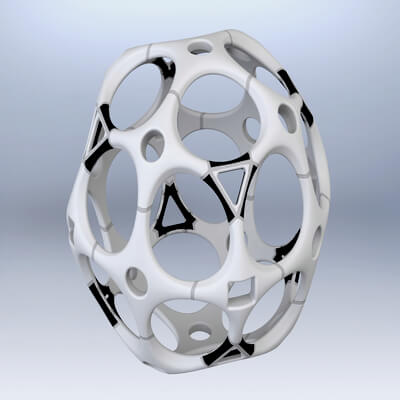 Wireframe Shape Geometric Holes Pattern Ball - 3D Model by MRAnyCAD