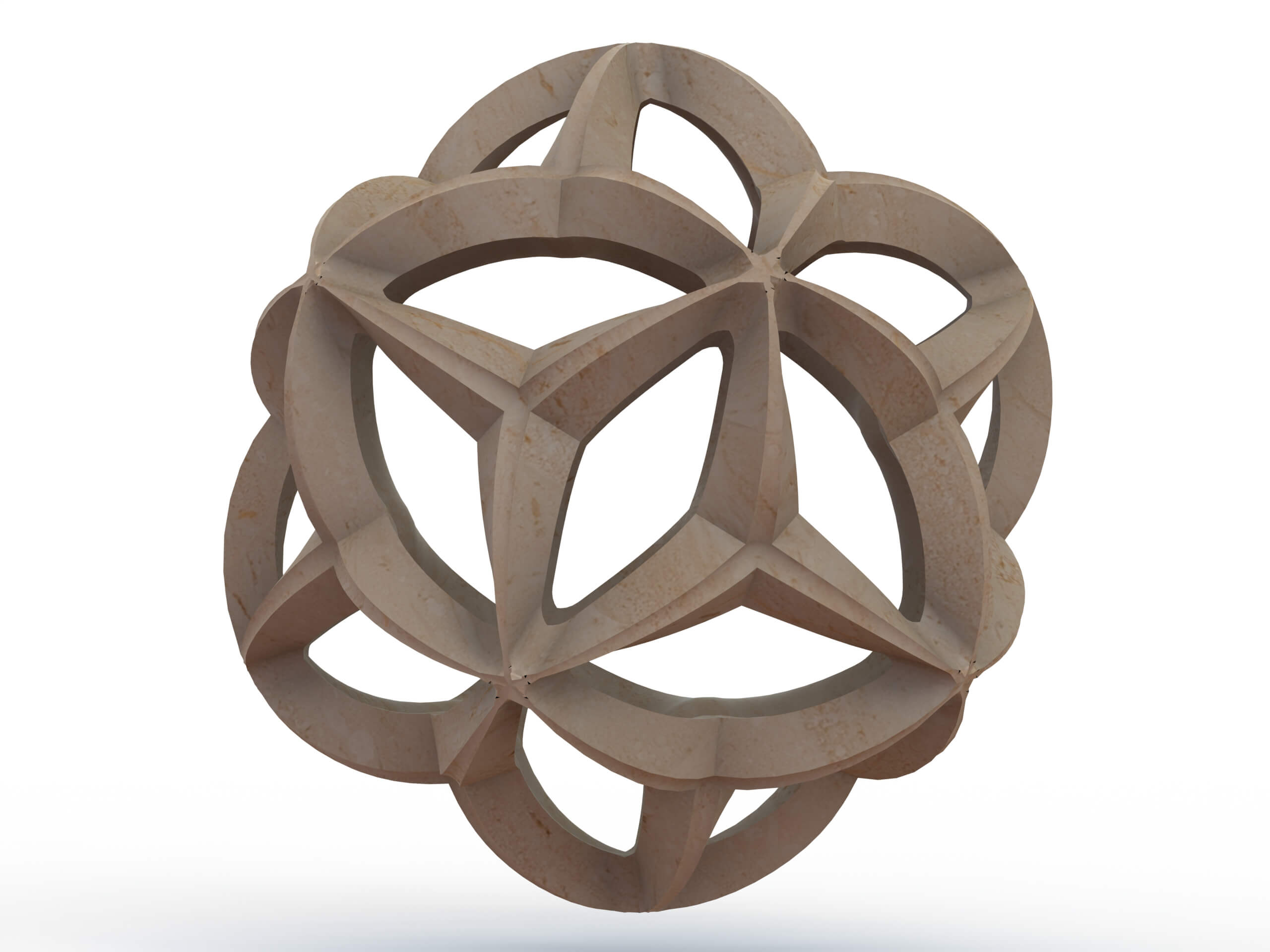 Wireframe Shape Geometric Leaf Ball - 3D Print Model by MRAnyCAD
