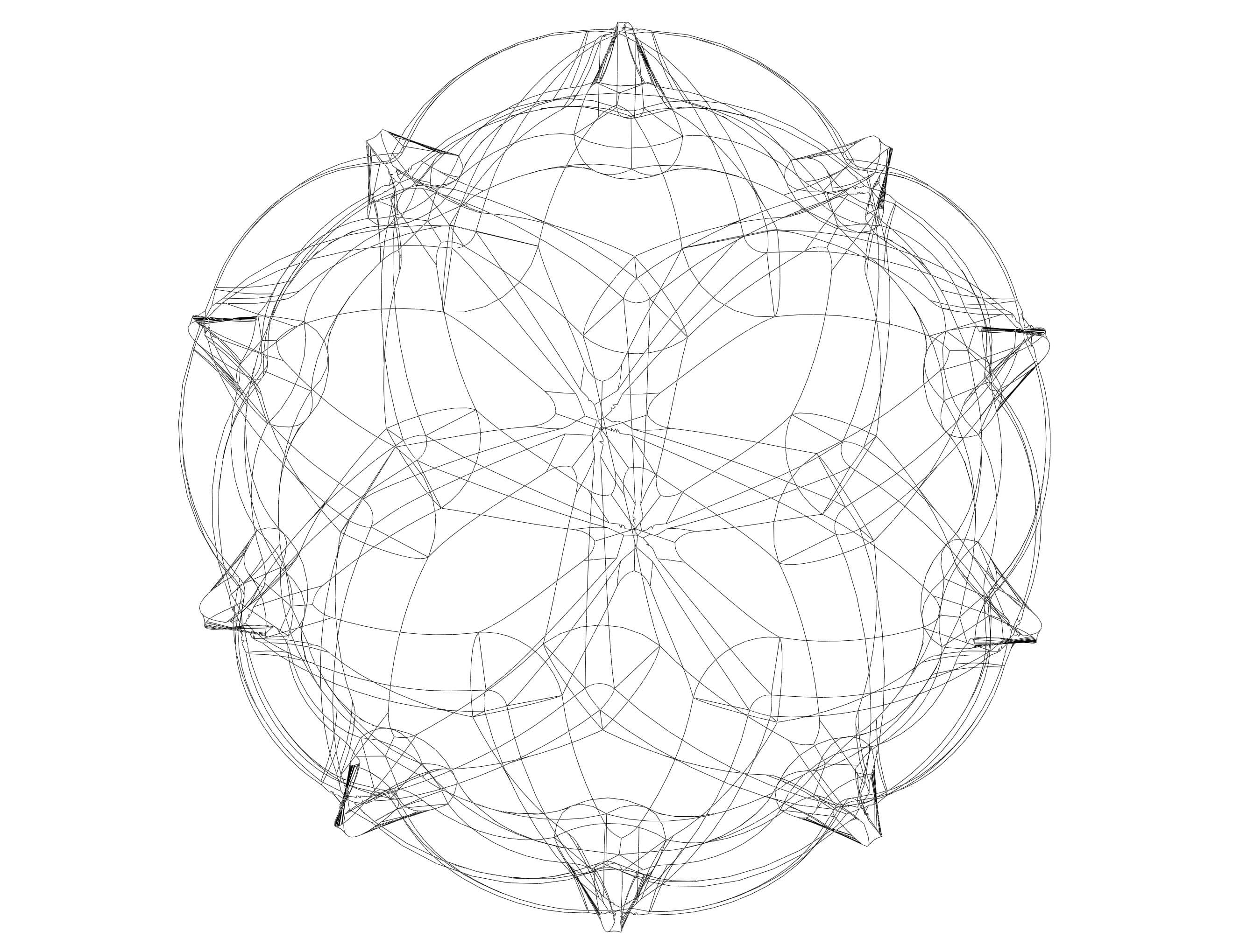 Wireframe Shape Geometric Leaf Ball - 3D Model by MRAnyCAD