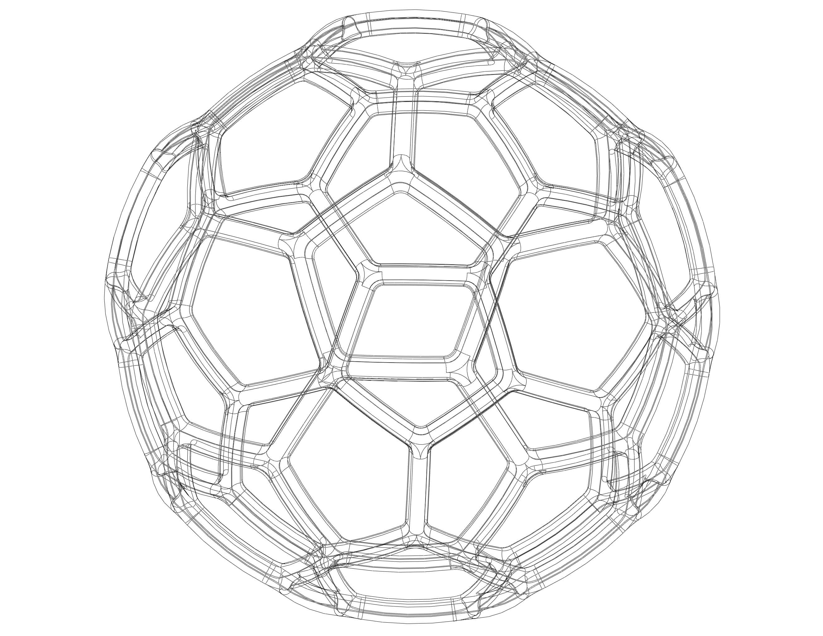 Wireframe Shape Geometric Soccer Ball - 3D Print Model by MRAnyCAD