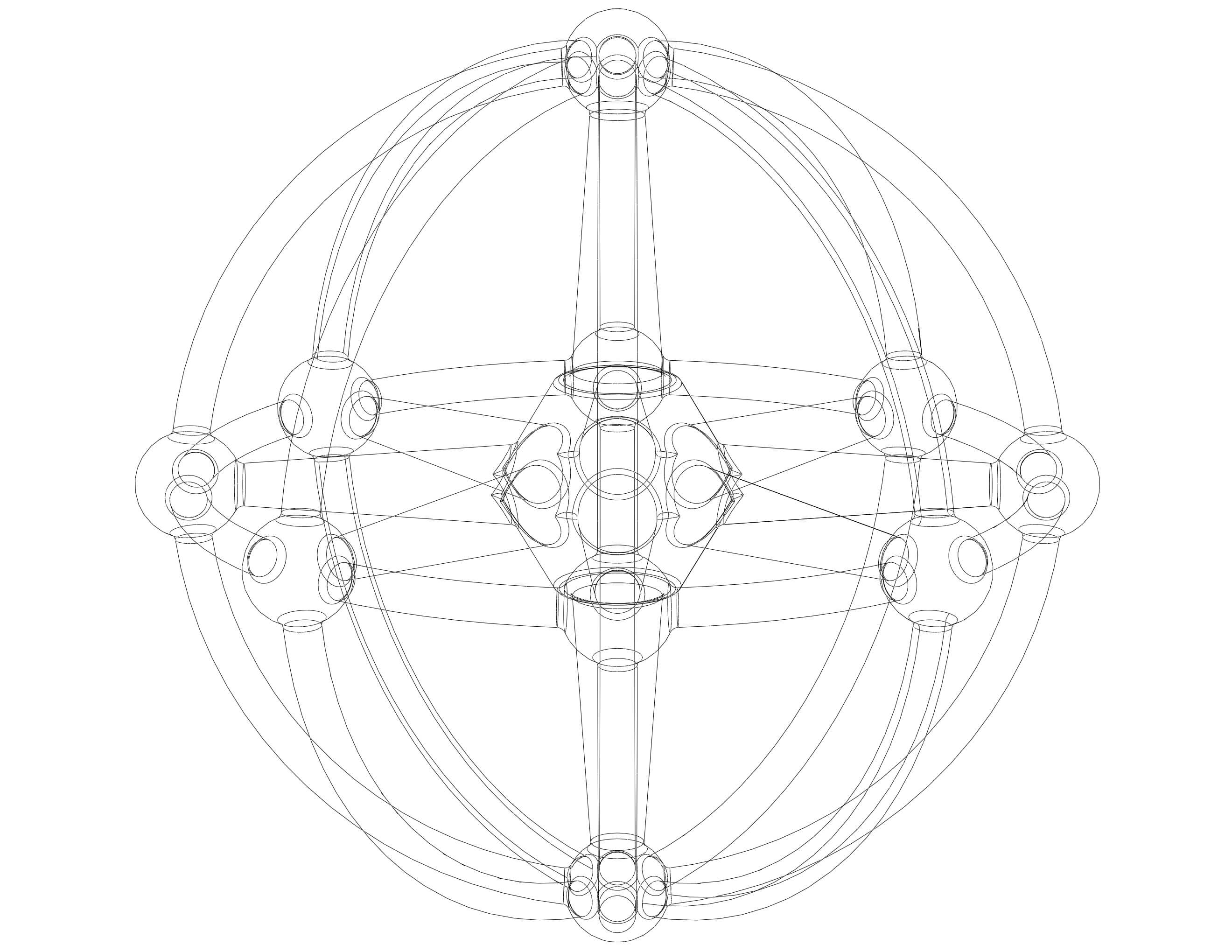 Wireframe Shape Geometric Sphere Linked - 3D Model by MRAnyCAD