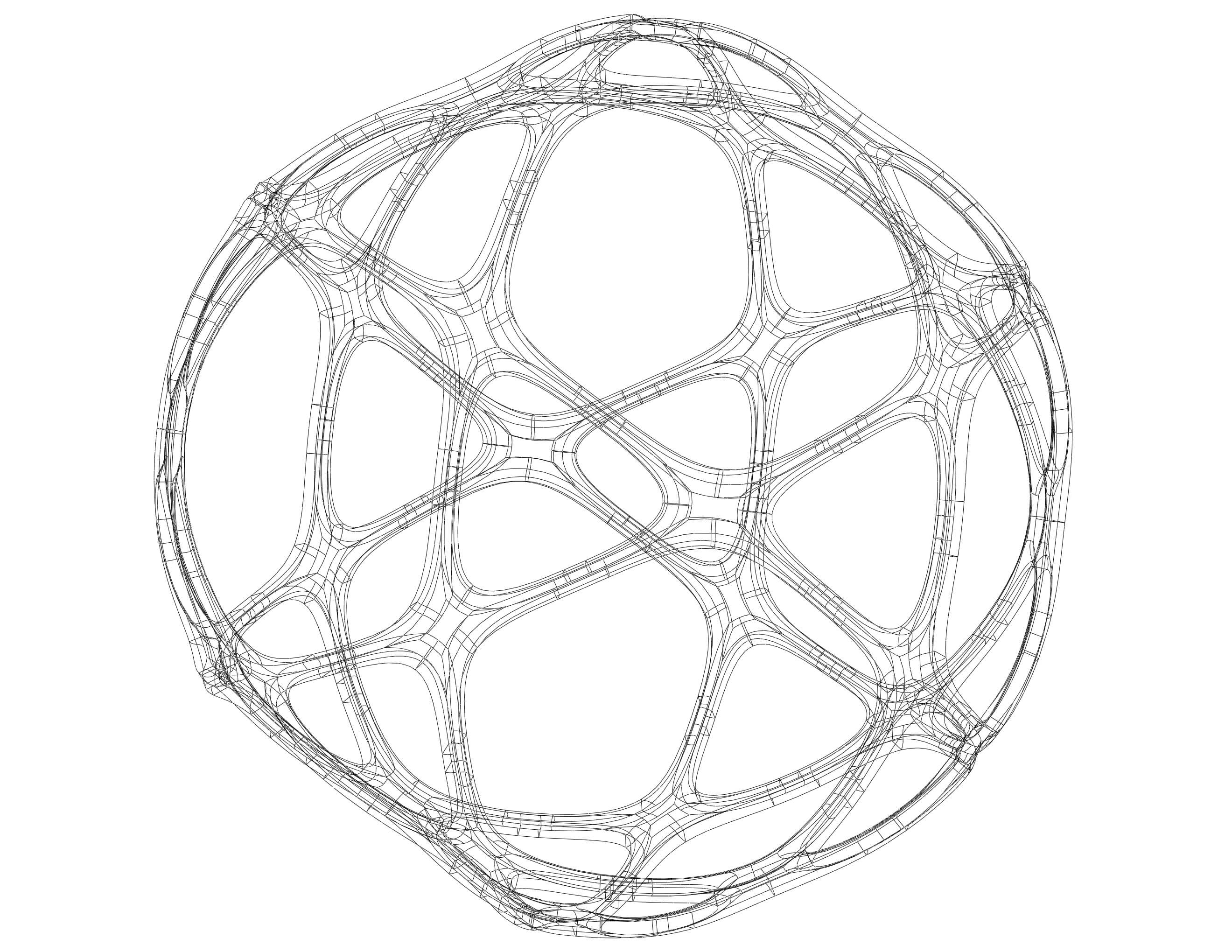 Wireframe Shape Geometric Sports Ball - 3D Print Model by MRAnyCAD