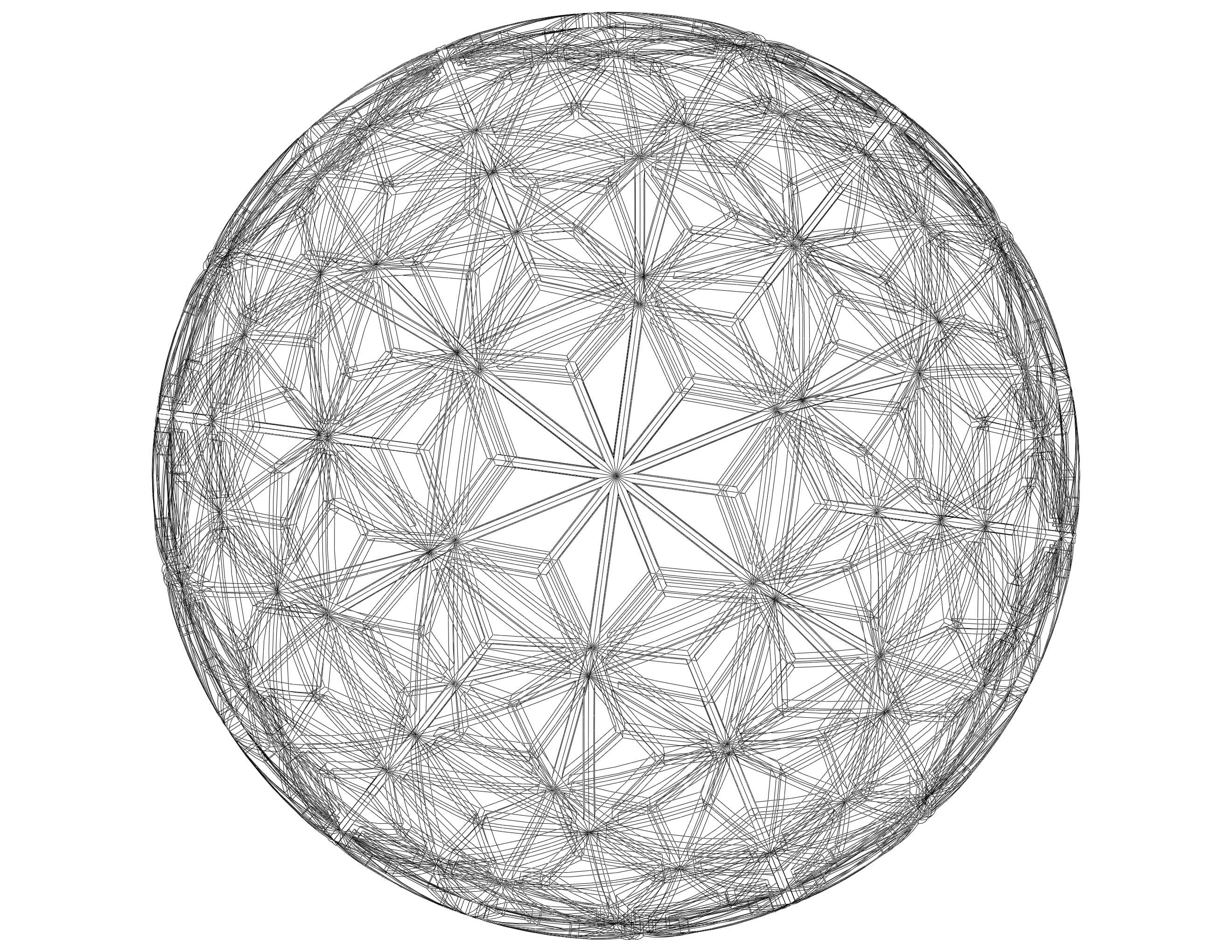 Wireframe Shape Geometric Star Pattern Ball - 3D Print Model by MRAnyCAD