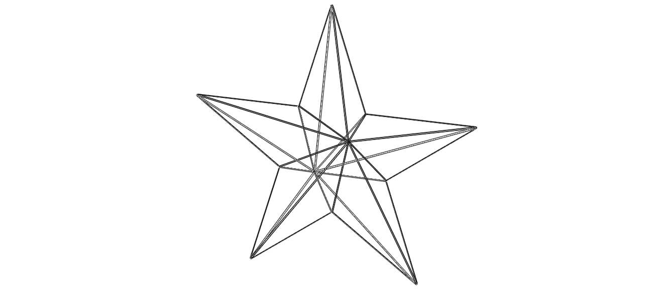 Wireframe Shape Geometric Star - 3D Model by MRAnyCAD