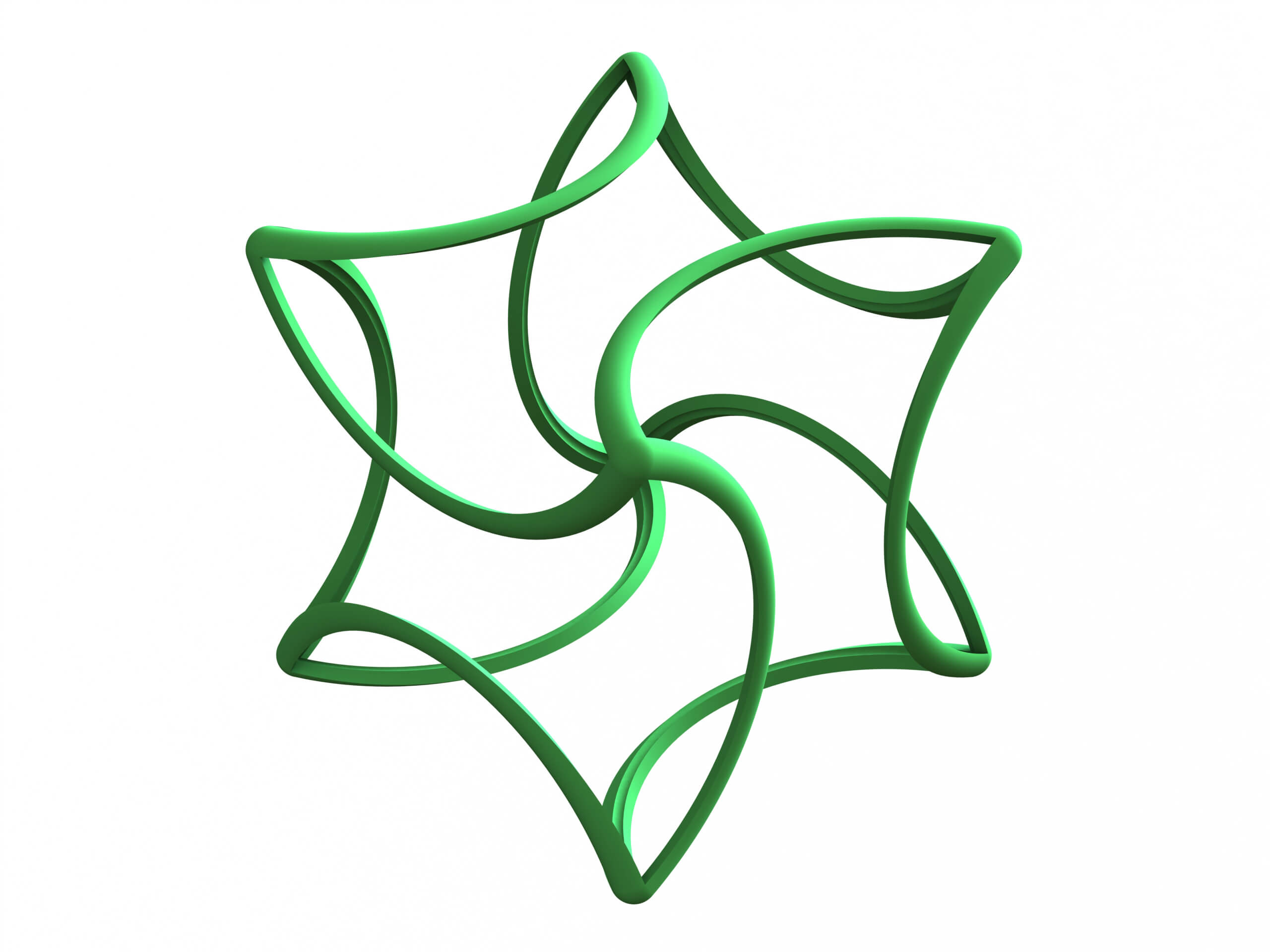 Wireframe Shape Geometric Twisted Cube - 3D Model by MRAnyCAD