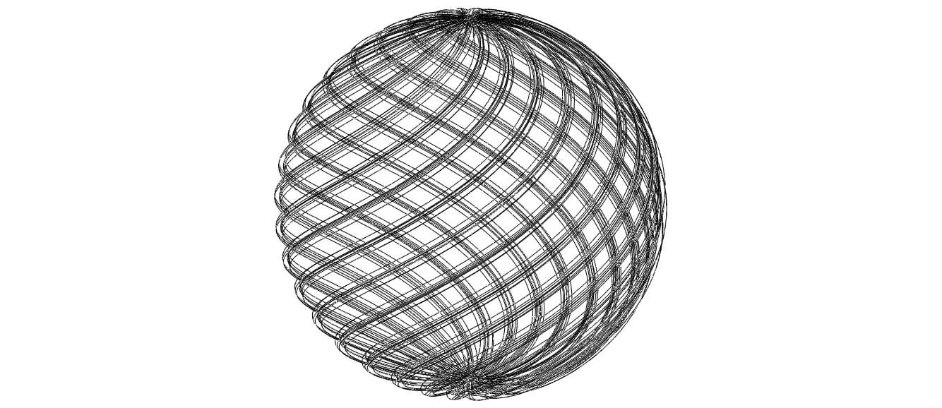 Wireframe Shape Geometric Twisted Sphere - 3D Model by MRAnyCAD