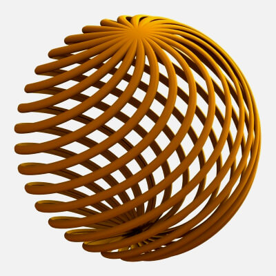 Wireframe Shape Geometric Twisted Sphere - 3D Model by MRAnyCAD