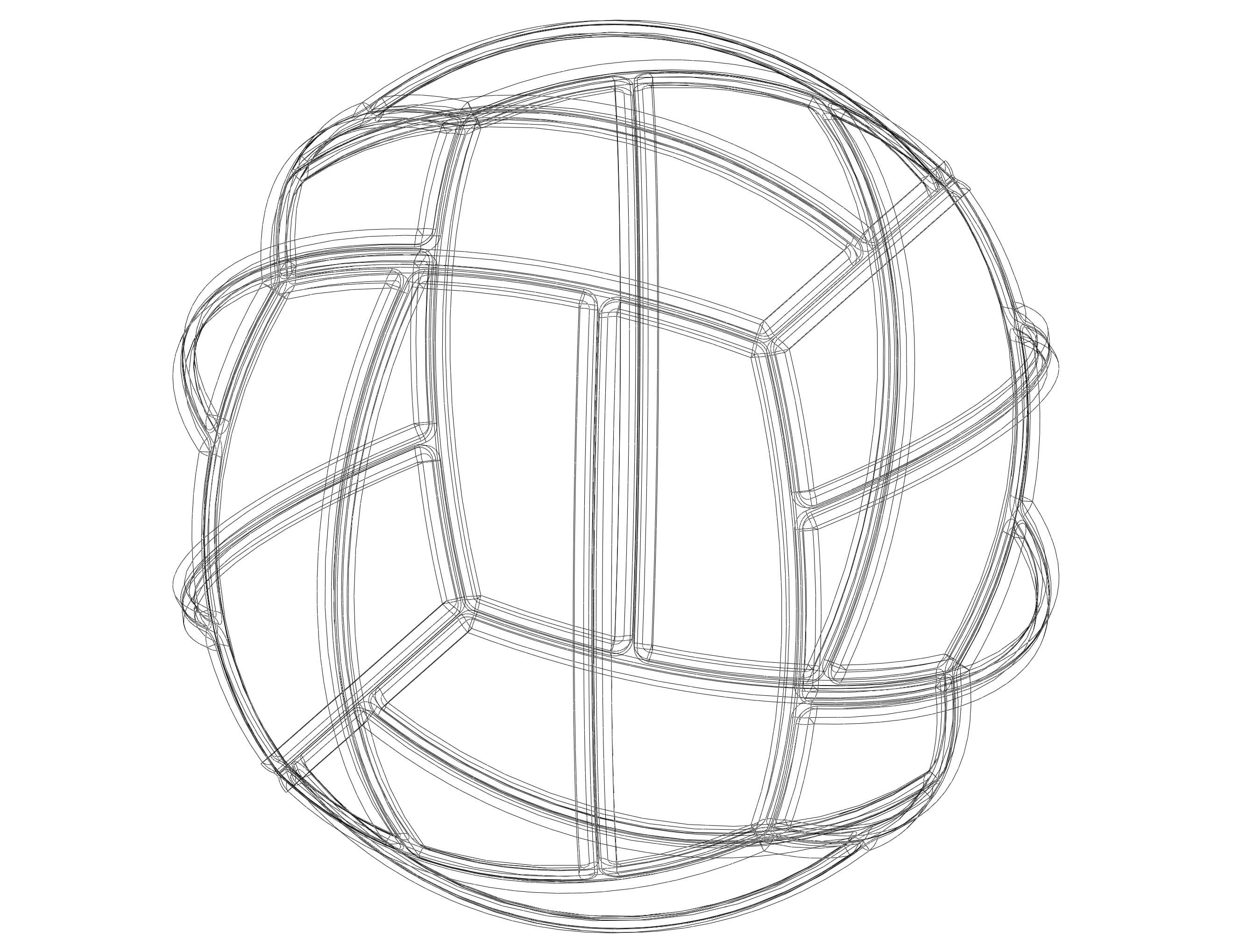 Wireframe Shape Geometric Volley Ball - 3D Print Model by MRAnyCAD