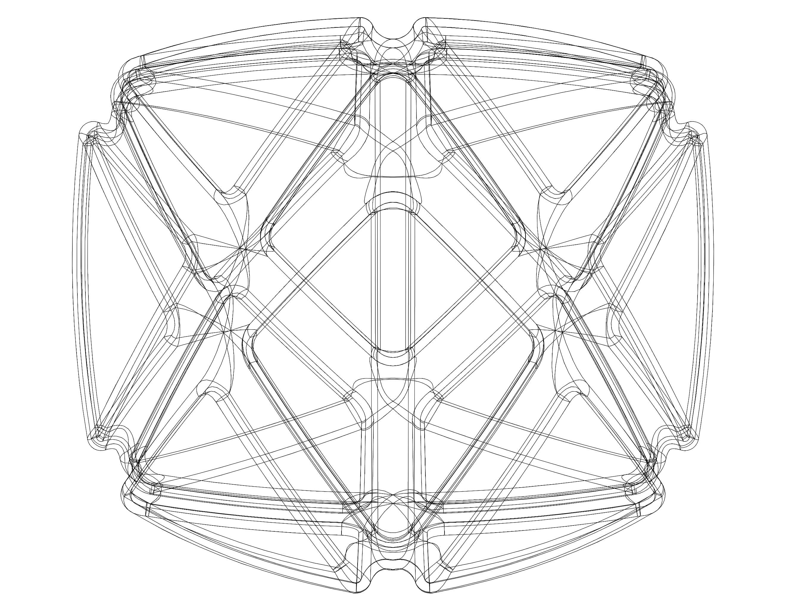 Wireframe Shape Geometric X Cube - 3D Print Model by MRAnyCAD