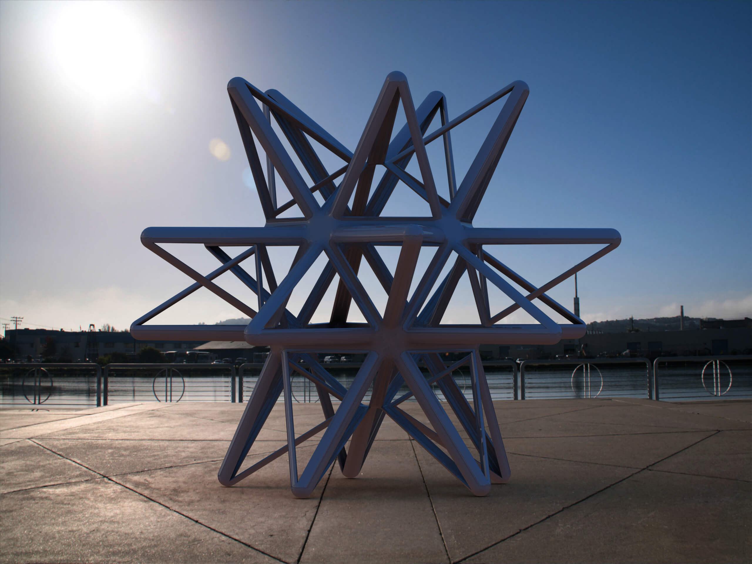 Wireframe Shape Great Stellated Dodecahedron - 3D Print Model by MRAnyCAD
