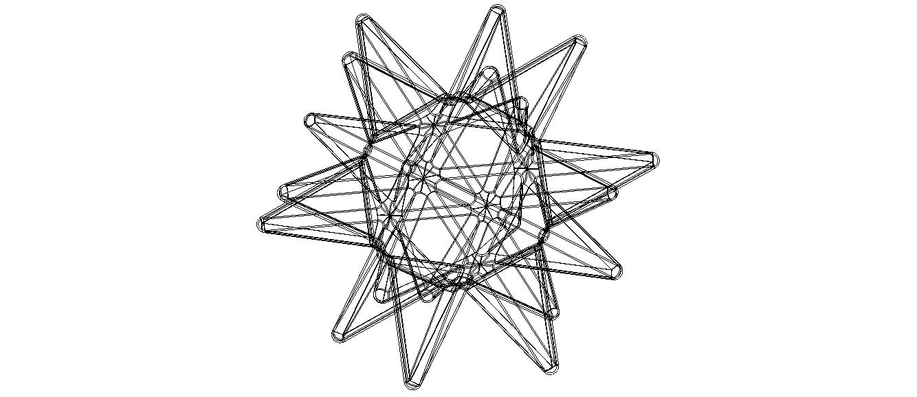 Wireframe Shape Great Stellated Dodecahedron 3d Print Model By Mranycad