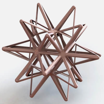 Wireframe Shape Great Stellated Dodecahedron - 3D Model by MRAnyCAD