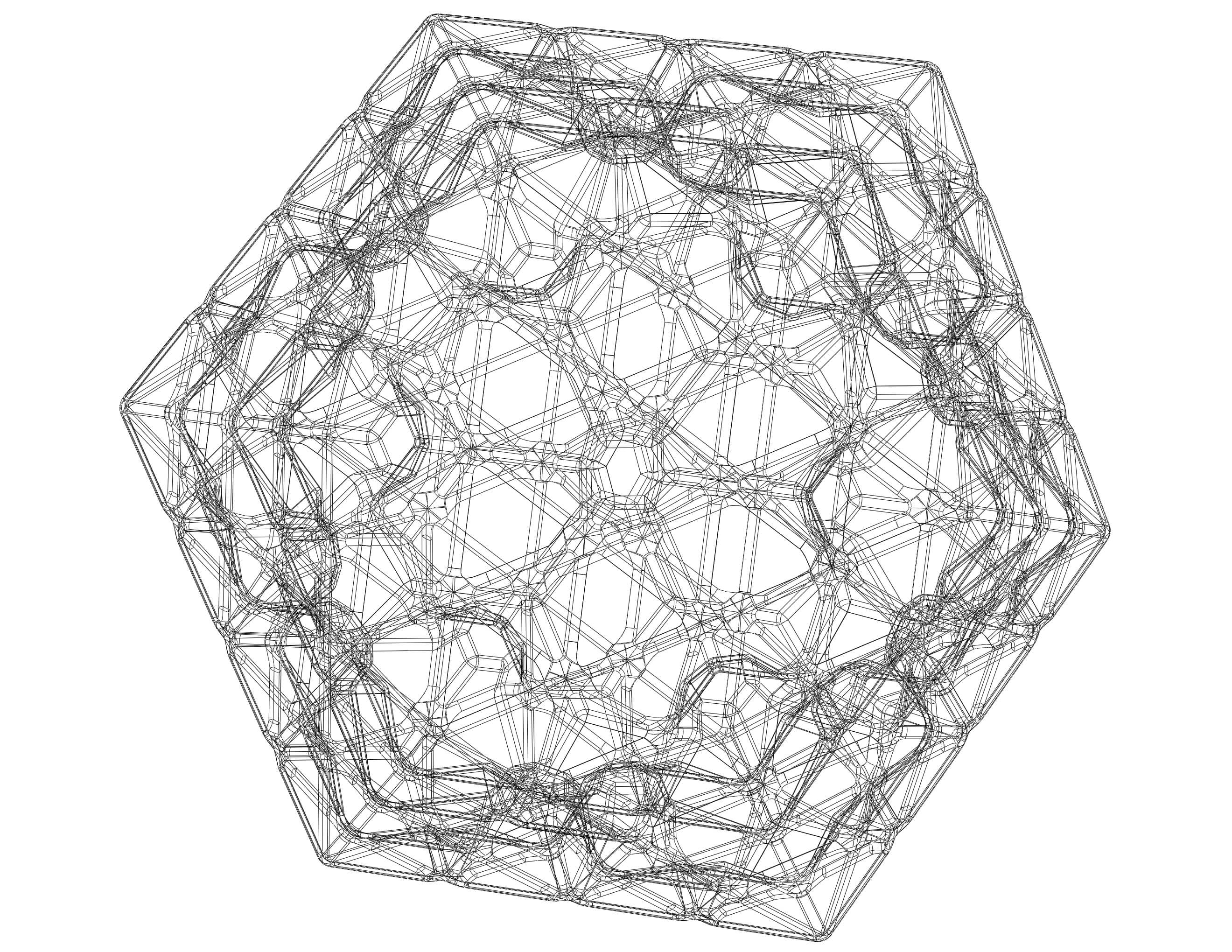 Wireframe Shape Icosahedron Flake - 3D Model by MRAnyCAD
