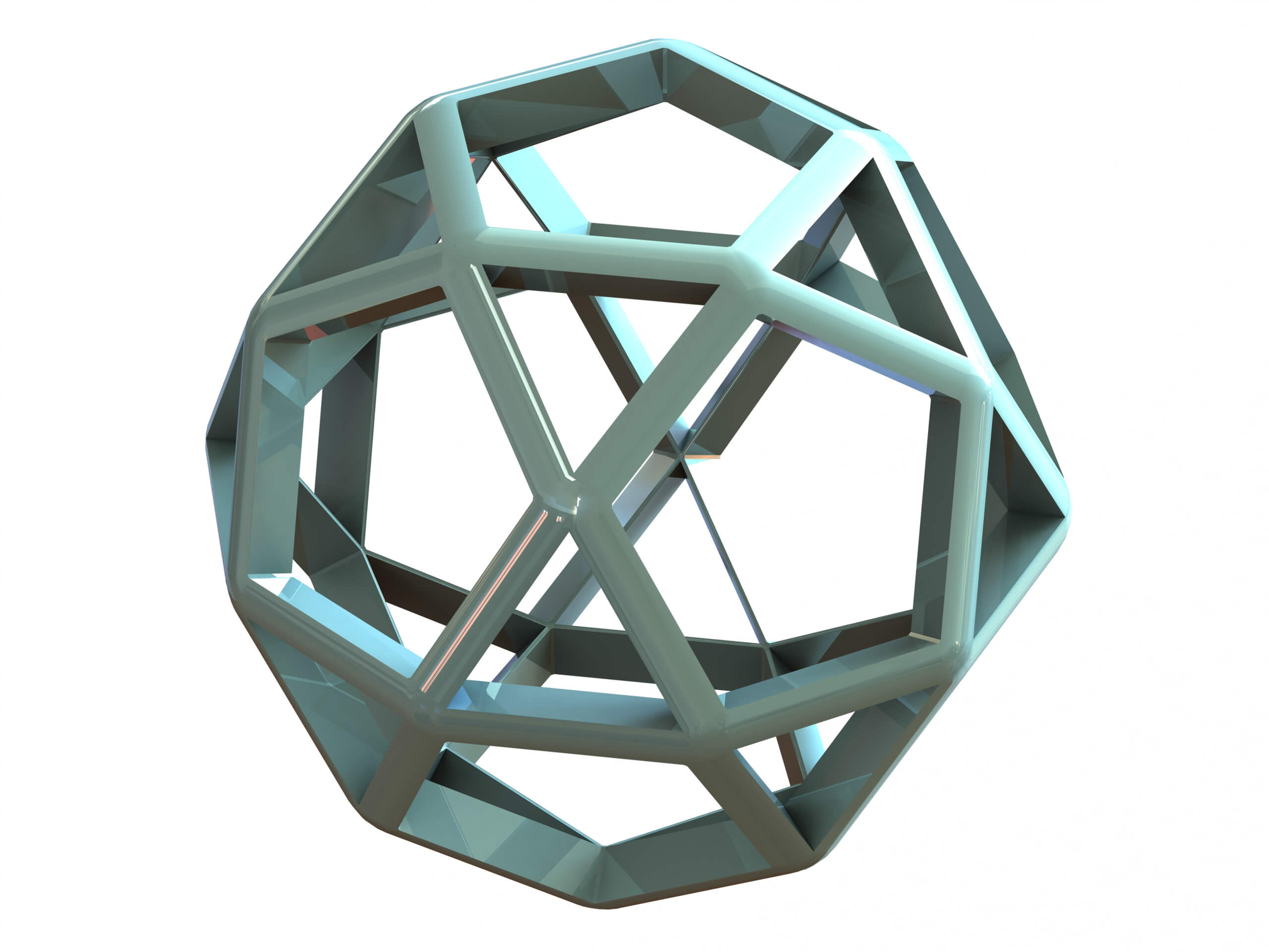Wireframe Shape Icosidodecahedron - 3D Print Model by MRAnyCAD