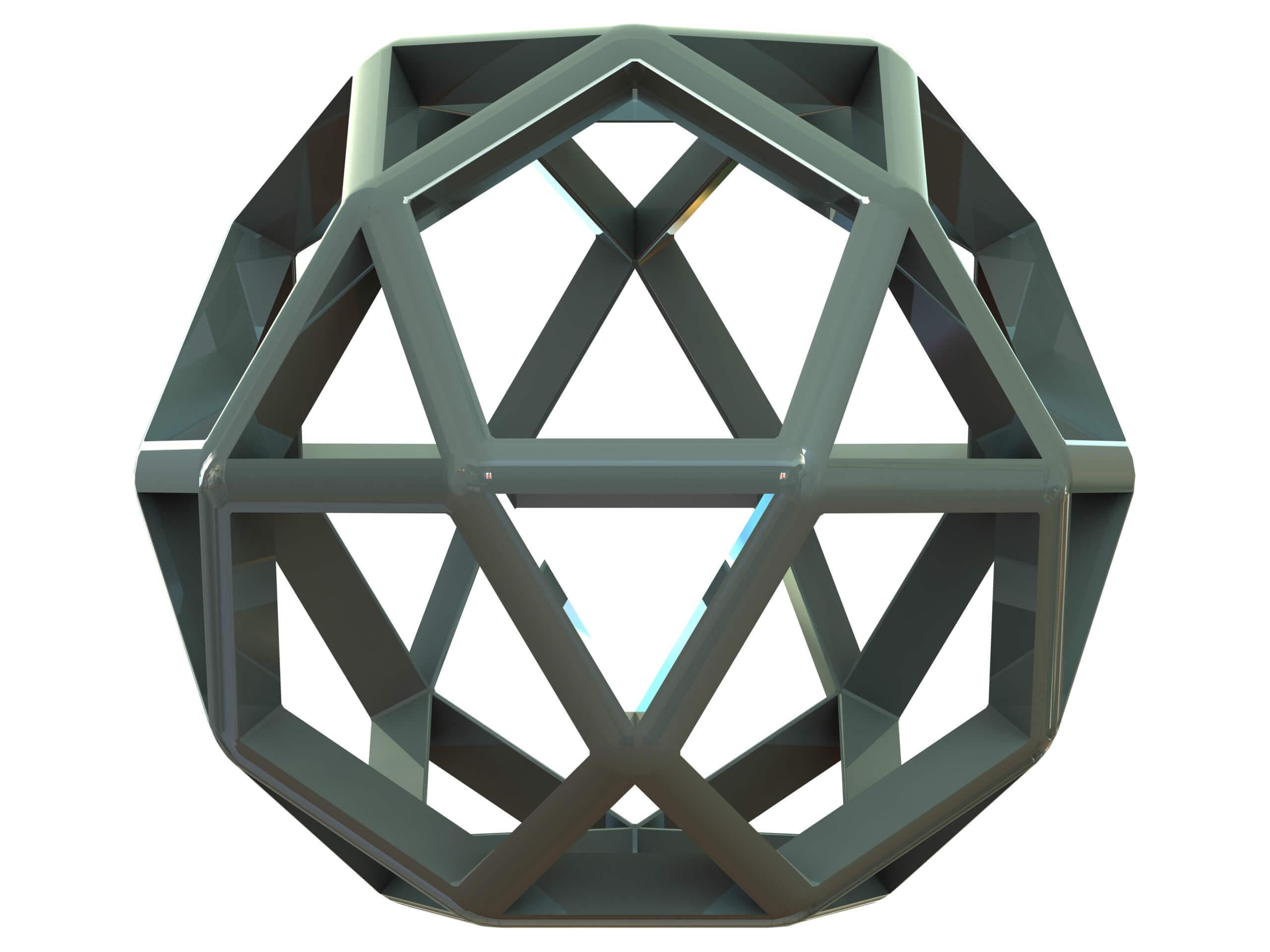 Wireframe Shape Icosidodecahedron - 3D Print Model by MRAnyCAD
