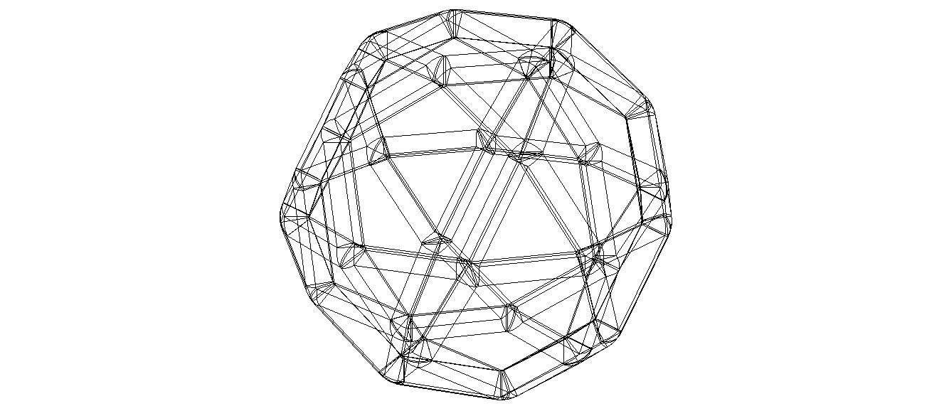 Wireframe Shape Icosidodecahedron - 3D Model by MRAnyCAD