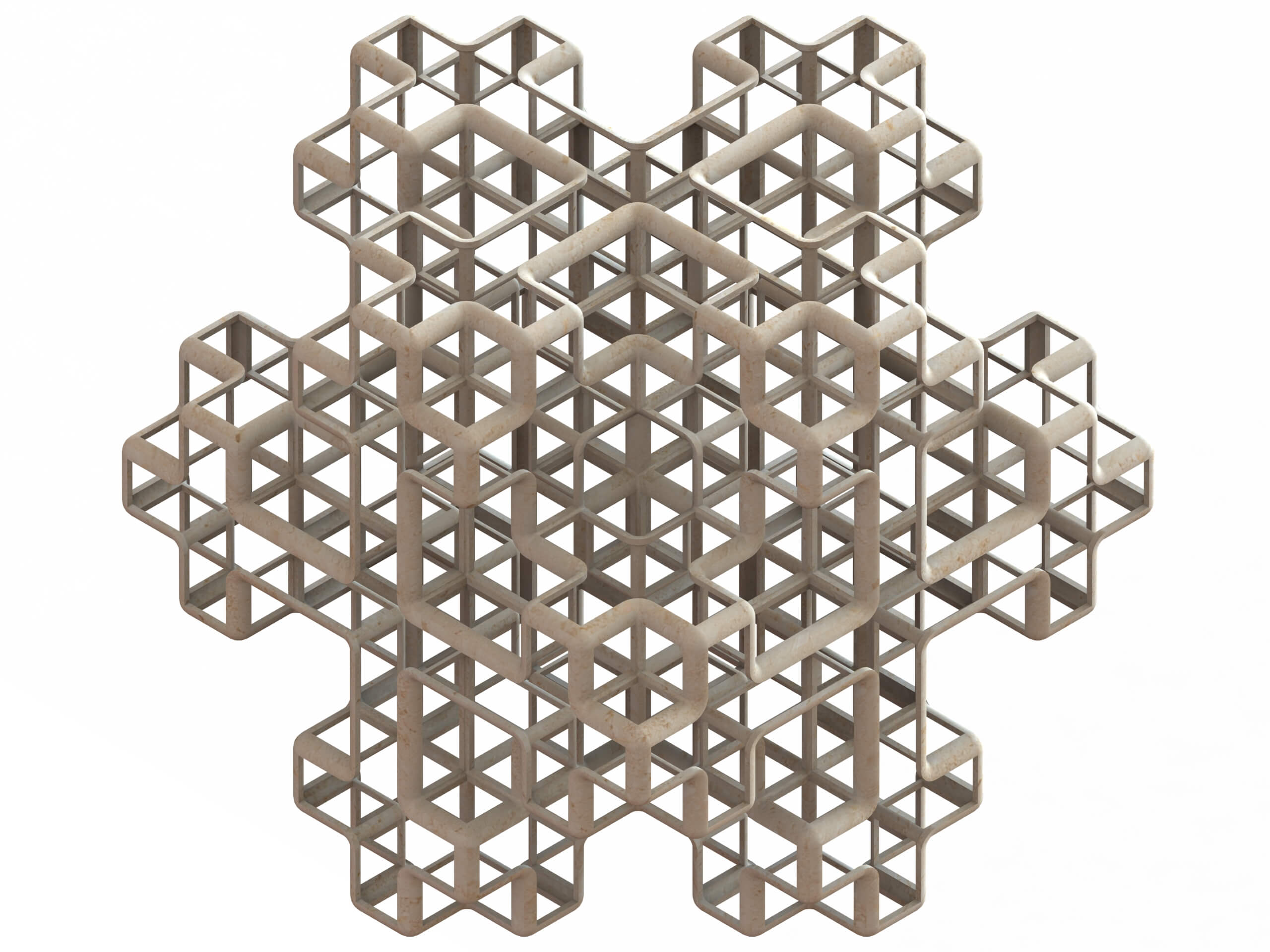 Wireframe Shape Mosely Snowflake - 3D Print Model by MRAnyCAD