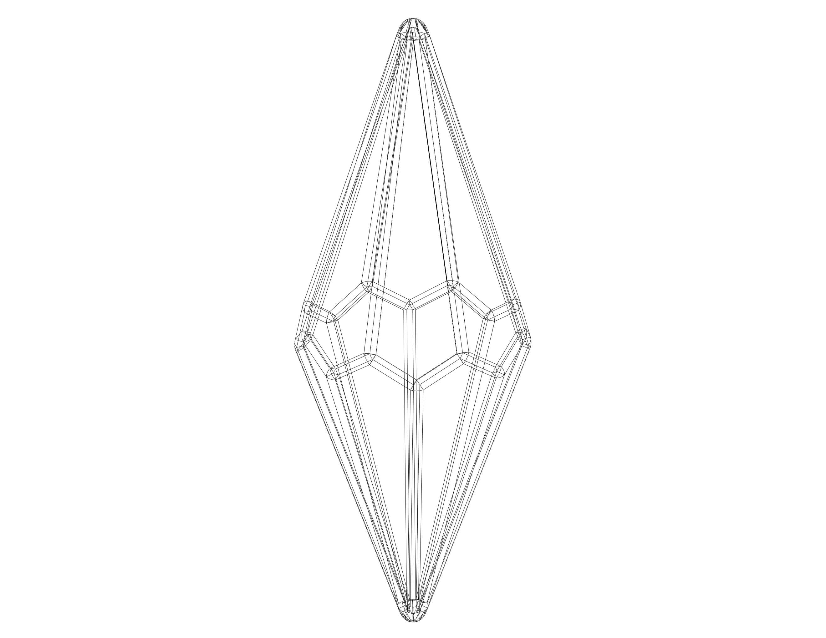 Wireframe Shape Octagonal Trapezohedron - 3D Print Model by MRAnyCAD