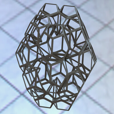 Wireframe Shape Penta Flake Dodecahedron - 3D Model by MRAnyCAD
