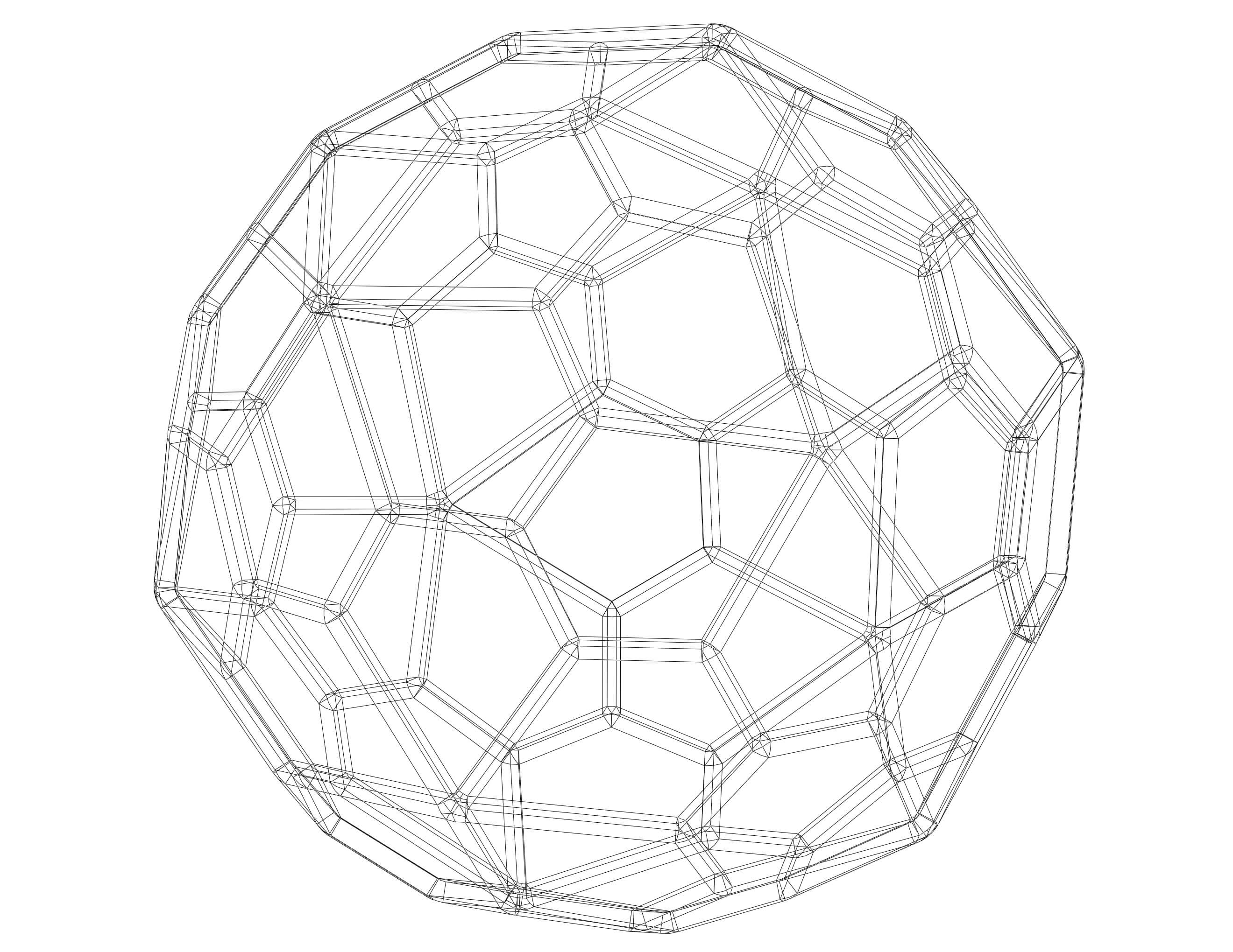 Wireframe Shape Pentagonal Hexecontahedron - 3D Print Model by MRAnyCAD
