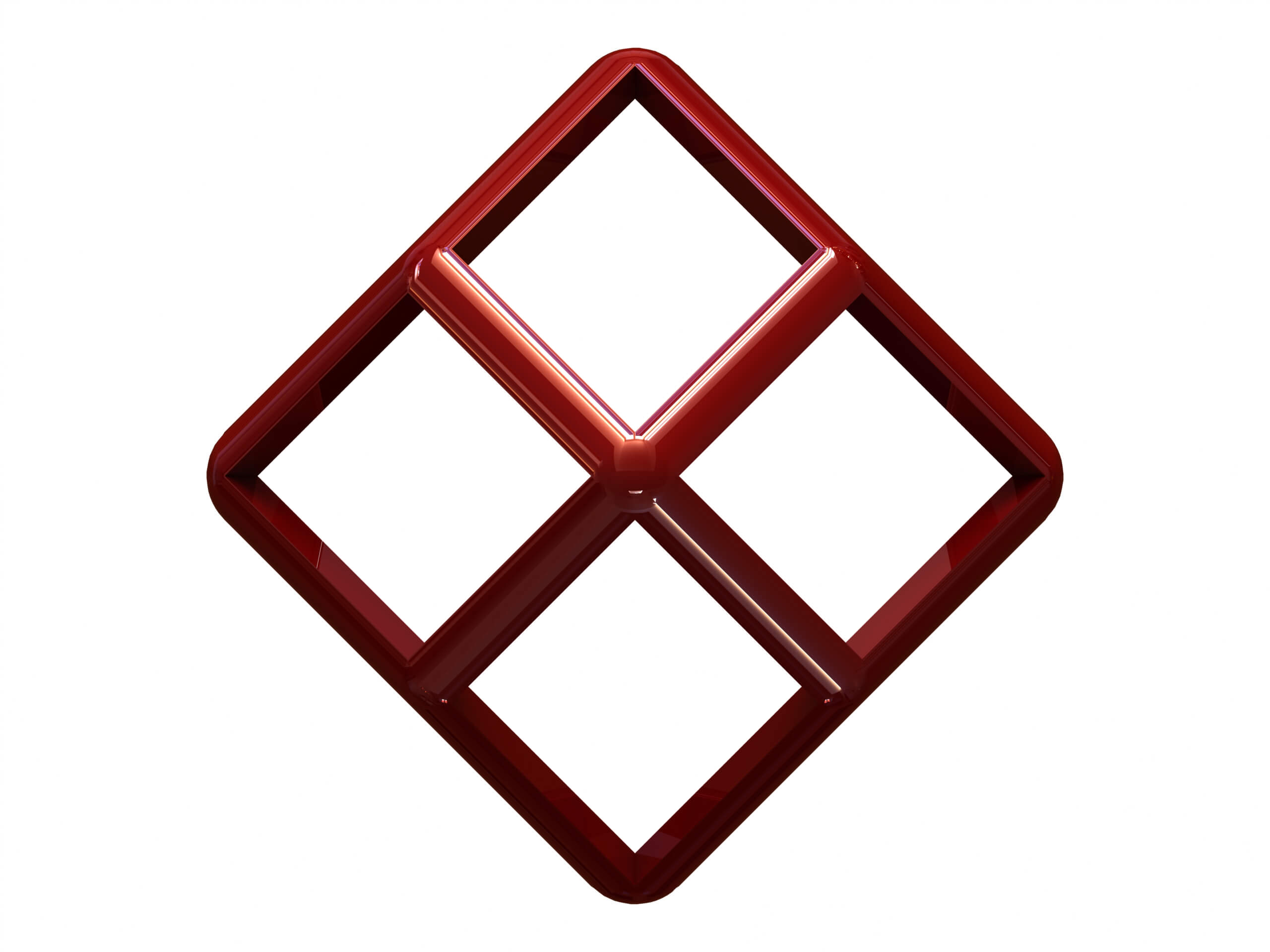 Wireframe Shape Rhombic Dodecahedron 3d Print Model By Mranycad