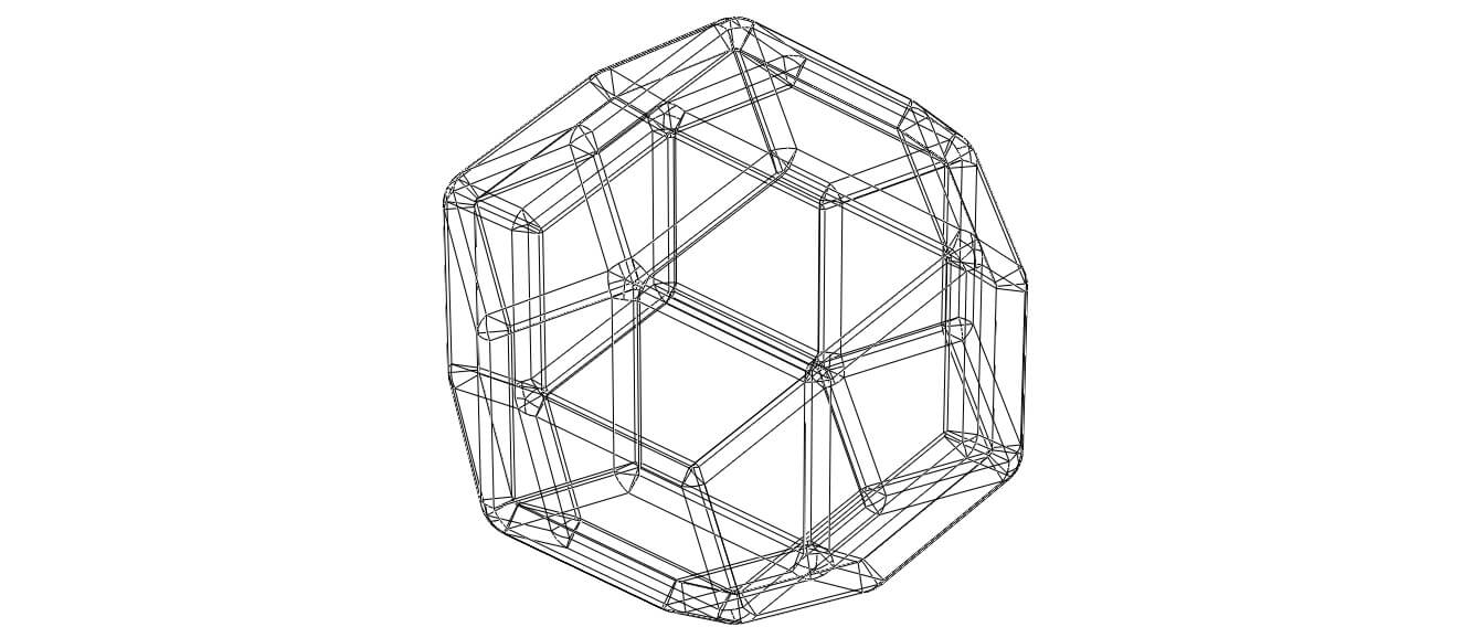 Wireframe Shape Rhombic Triacontahedron - 3D Print Model by MRAnyCAD