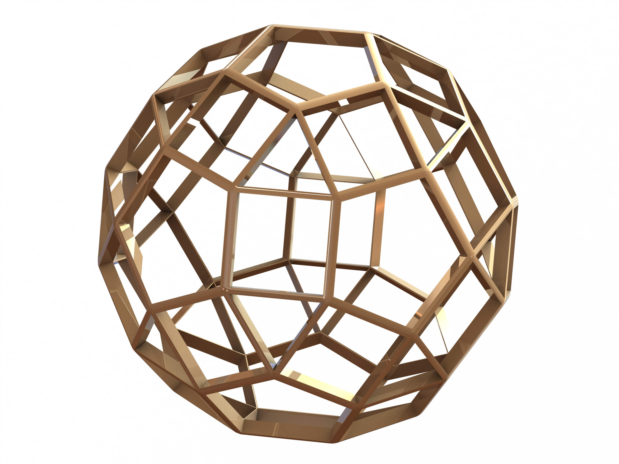 Wireframe Shape Rhombicosidodecahedron - 3D Model by MRAnyCAD
