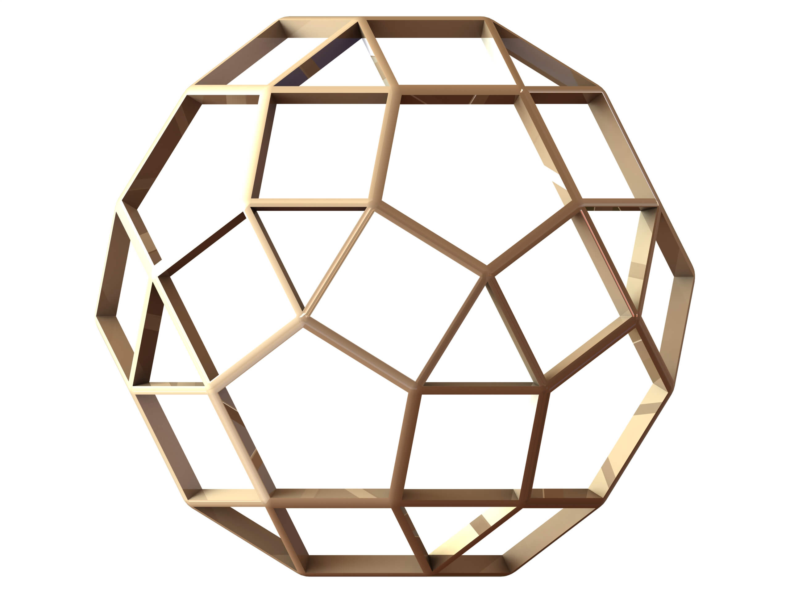 Wireframe Shape Rhombicosidodecahedron - 3D Model by MRAnyCAD