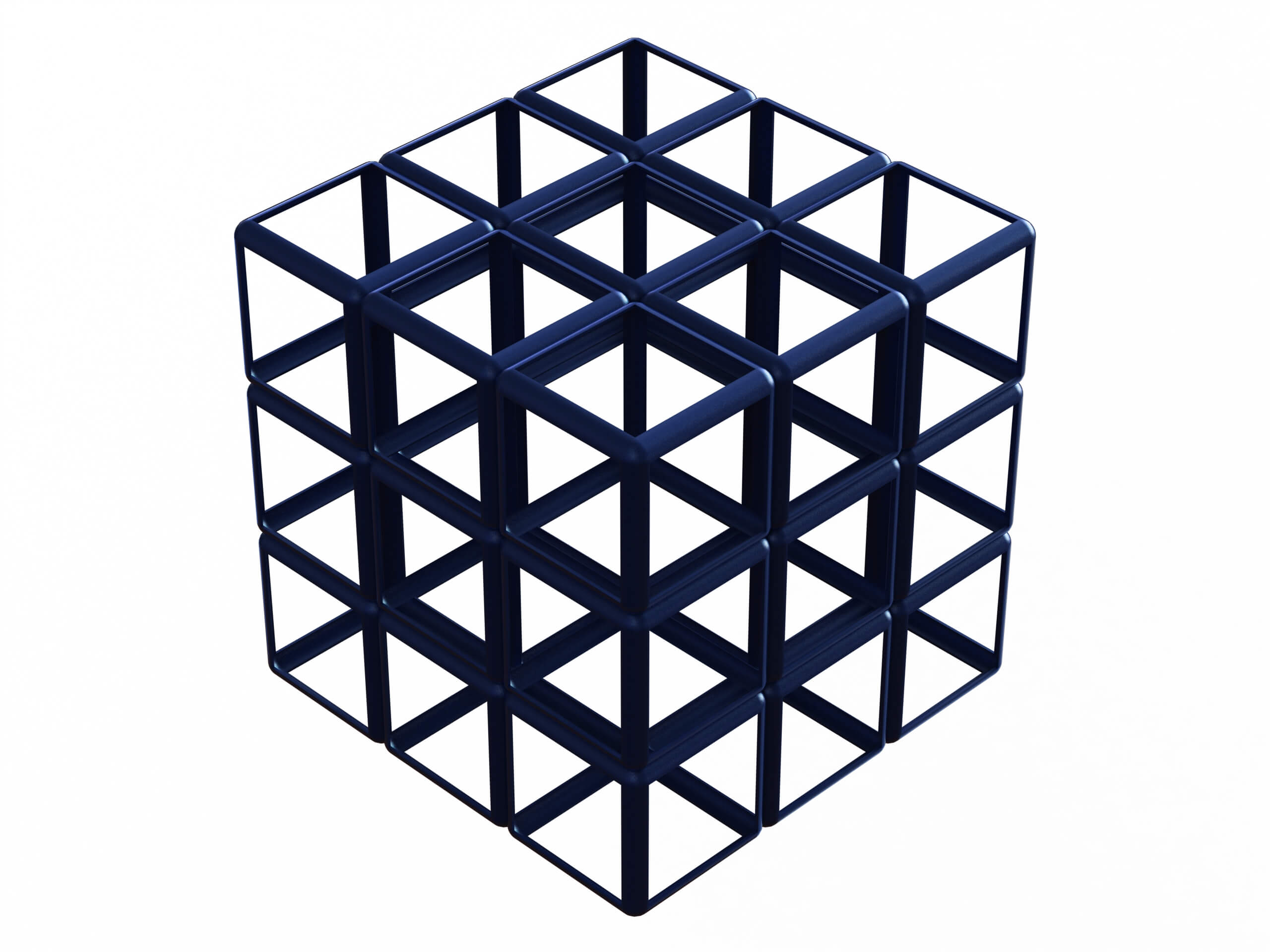 Wireframe Shape Rubik Cube - 3D Model by MRAnyCAD