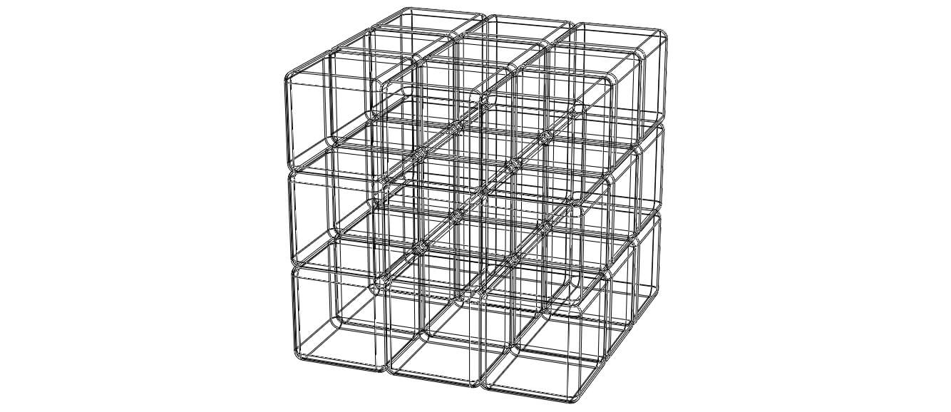 Wireframe Shape Rubik Cube 3d Print Model By Mranycad