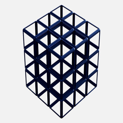 Wireframe Shape Rubik Cube - 3D Model by MRAnyCAD