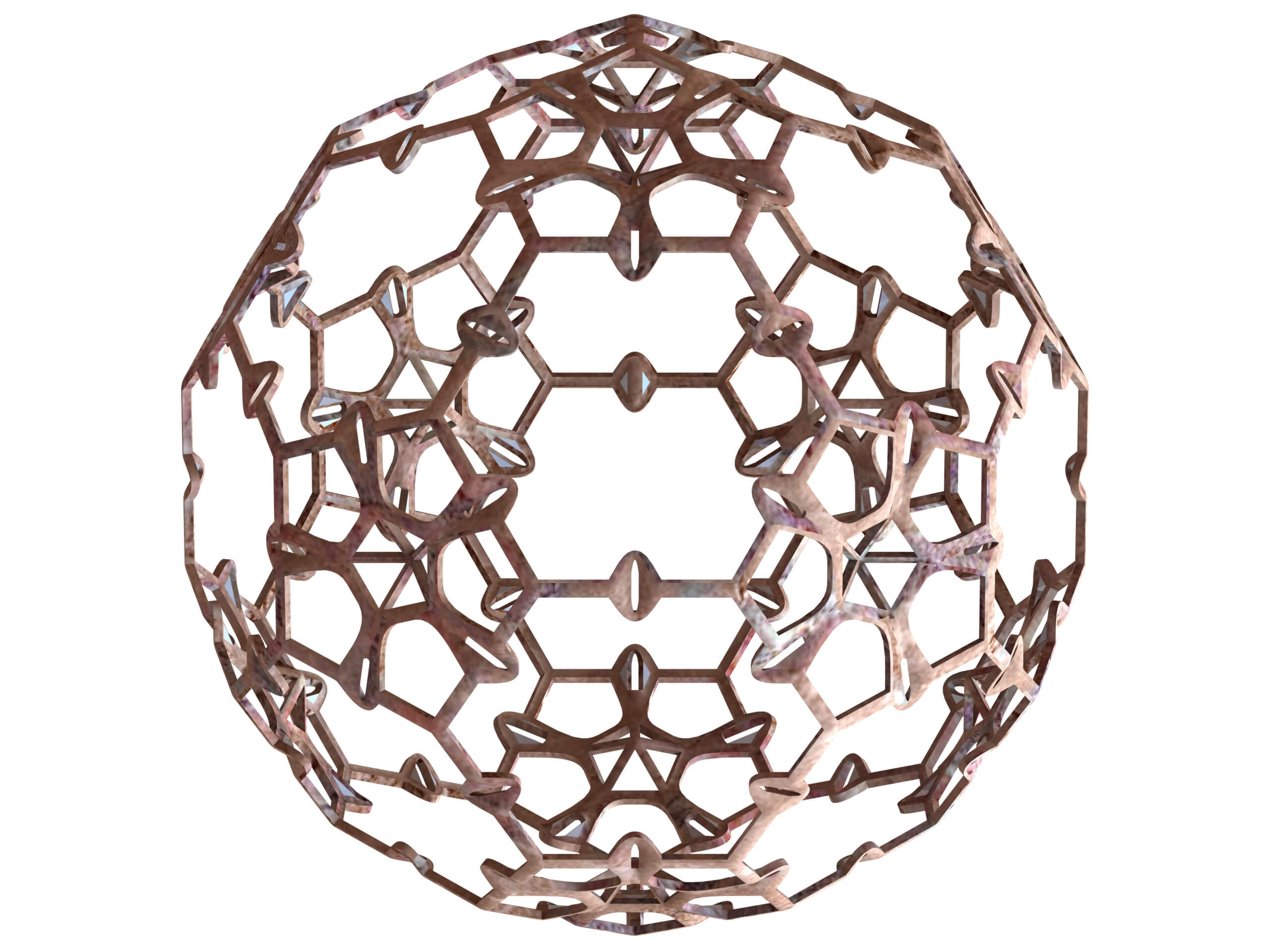 Wireframe Shape Sierpinski Buckyball - 3D Print Model by MRAnyCAD
